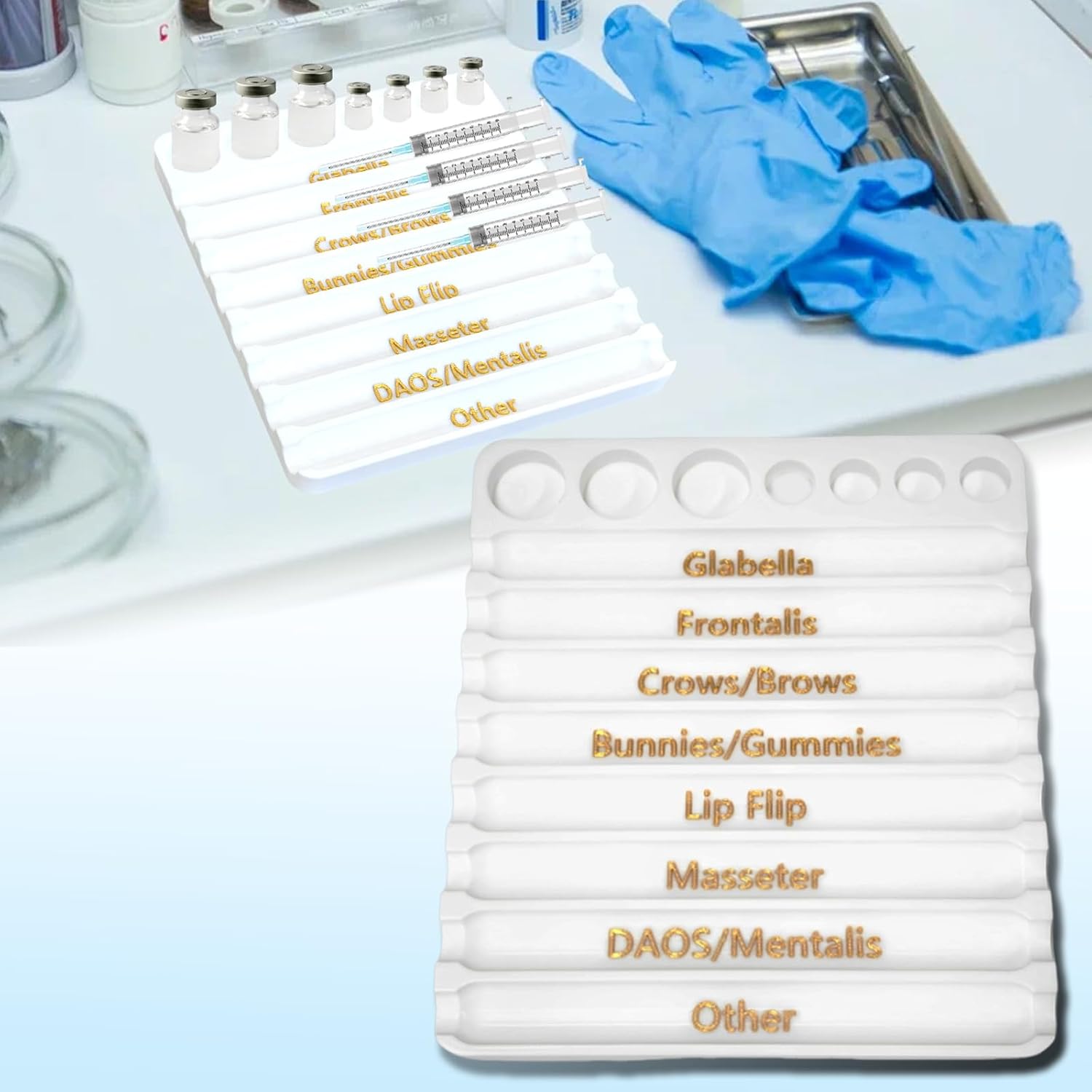 Amazon.com: Aesthetic Practitioner Syringe Tray with 8 Slot Labels, 2 ...