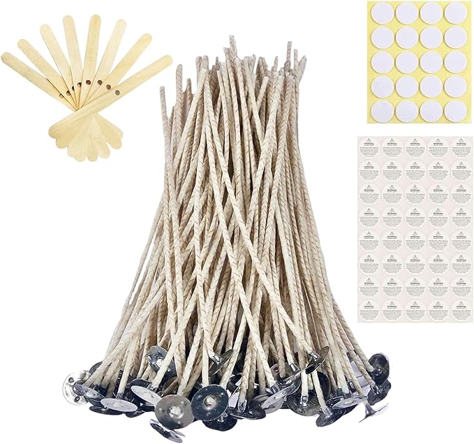Amazon.com: 100 pcs 6" ECO Candle Wicks for Candle Making Coated with ...
