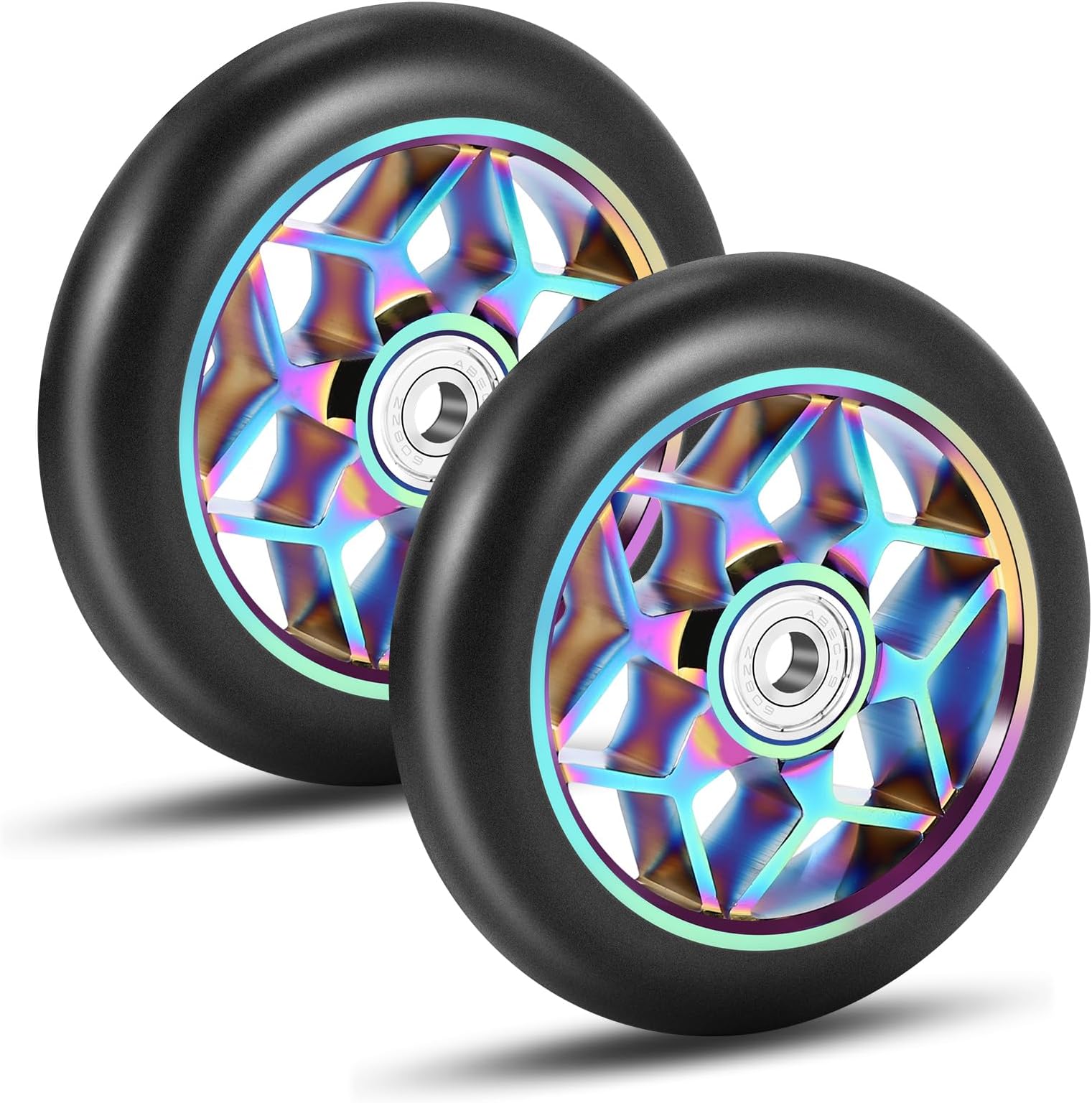 Juwacoo 2 Pcs Scooter Accessories 110mm Scooter Wheels Colorful Pu ...