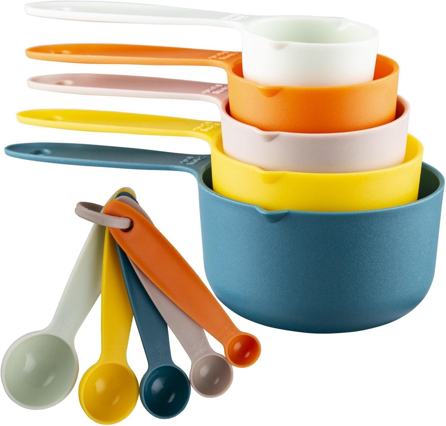 Amazon.com: Farberware Color 9-Piece Plastic Measuring Cups and Spoons ...