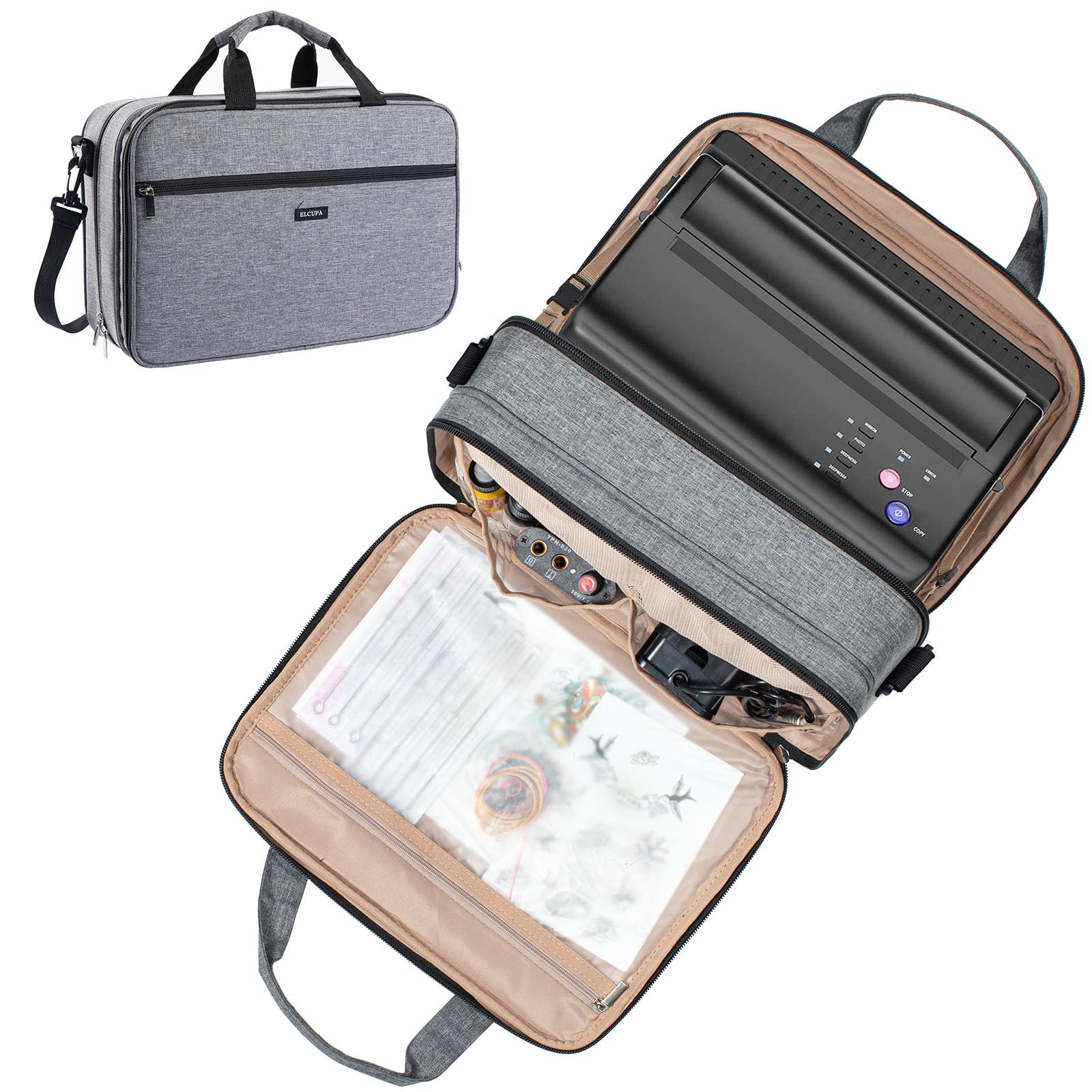 Amazon.com: ELCUPA Tattoo Carrying Case-Tattoo Supplies Organizer ...