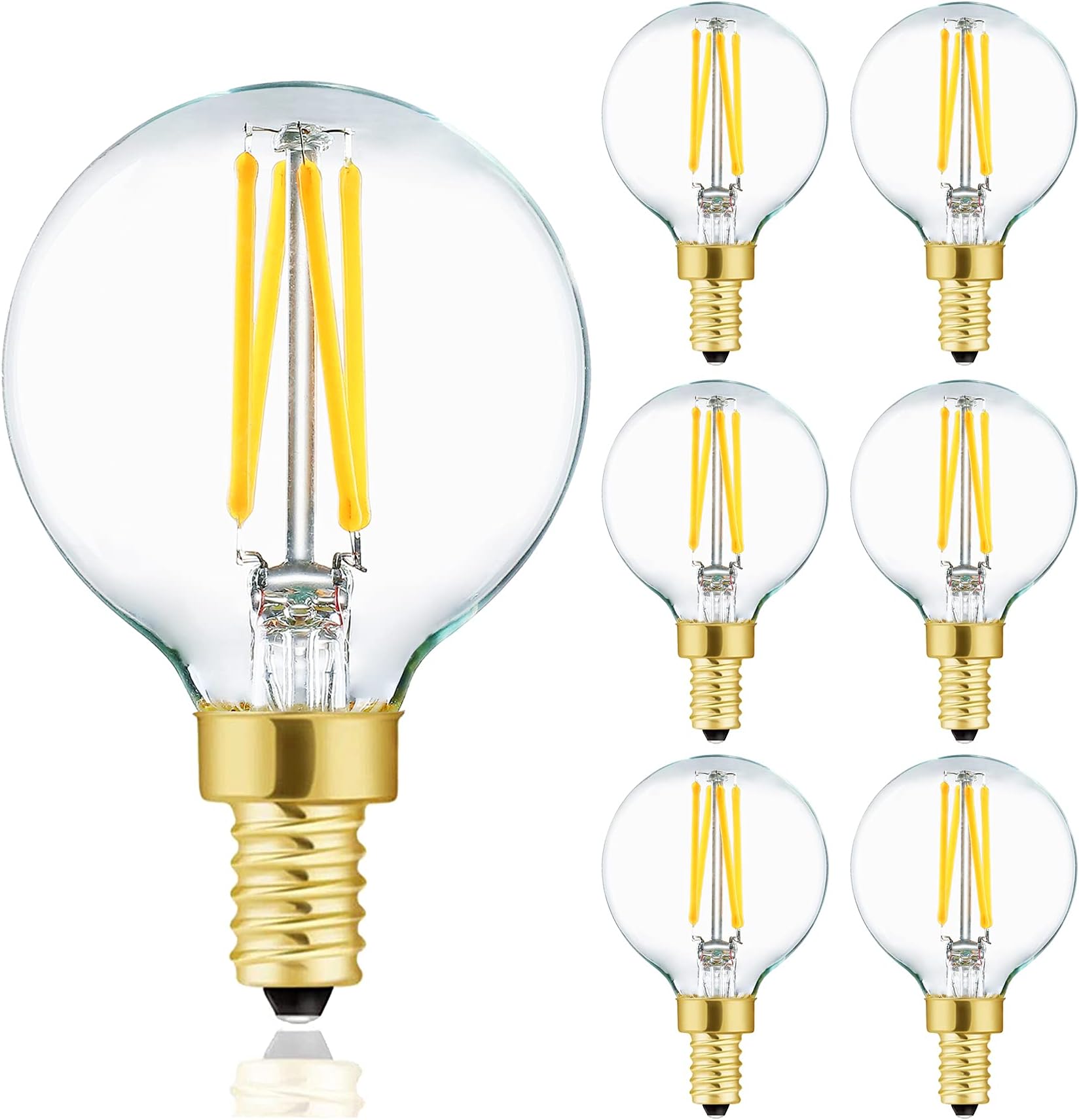 XININSUN G16.5 LED Bulb,E12 40W Candelabra Dimmable Chandelier Light ...