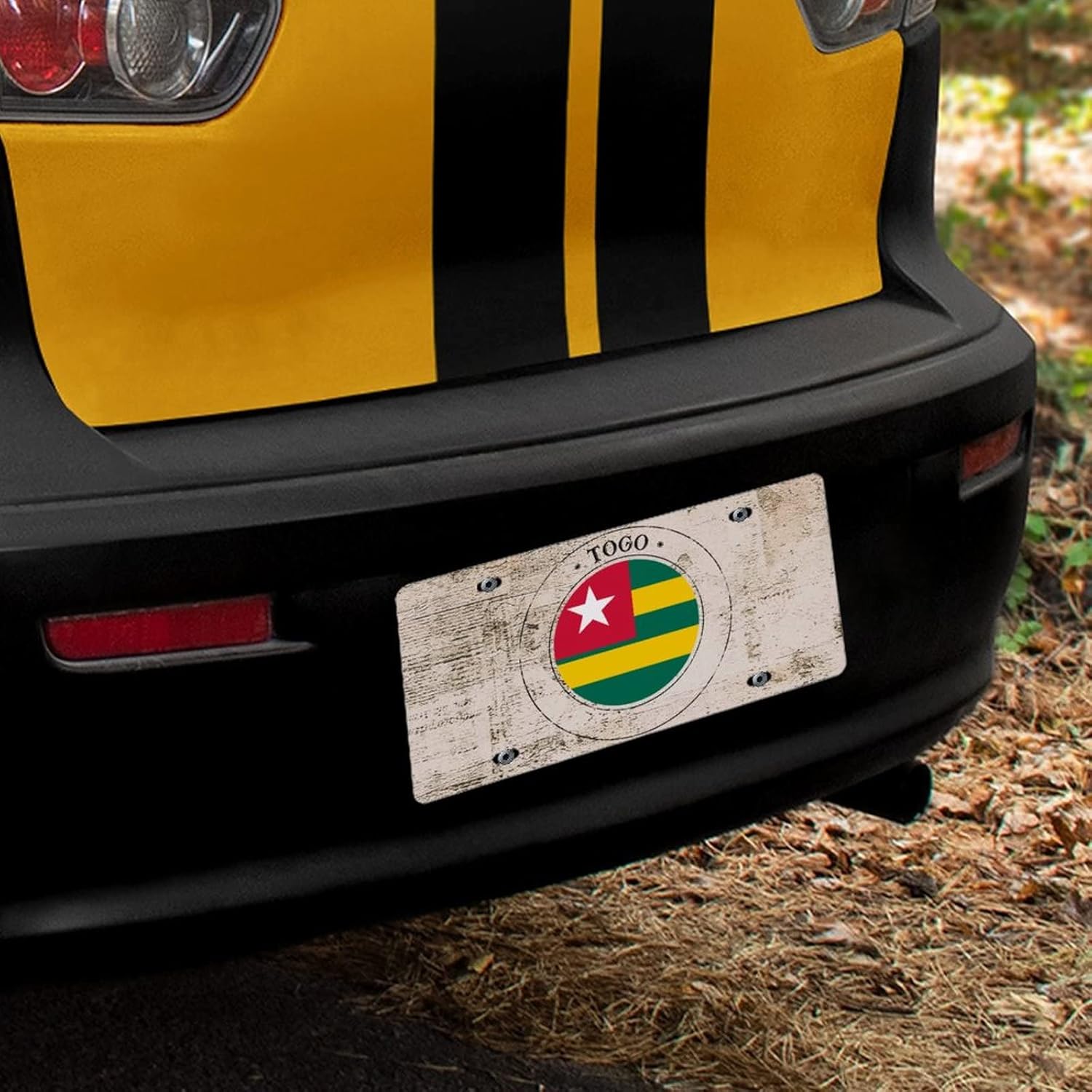Placa de matrícula con bandera nacional de Togo, letrero decorativo de ...
