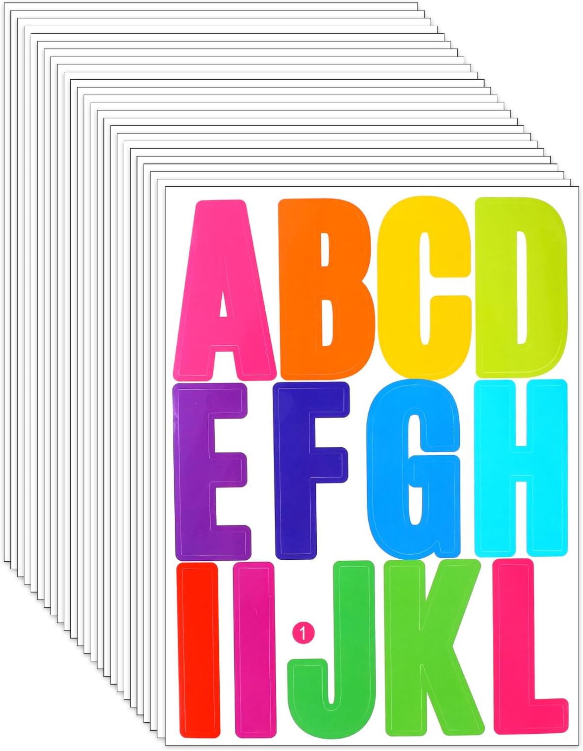Amazon.com: 24 Sheets 2 Inch Alphabet Stickers Self Adhesive Letter ...