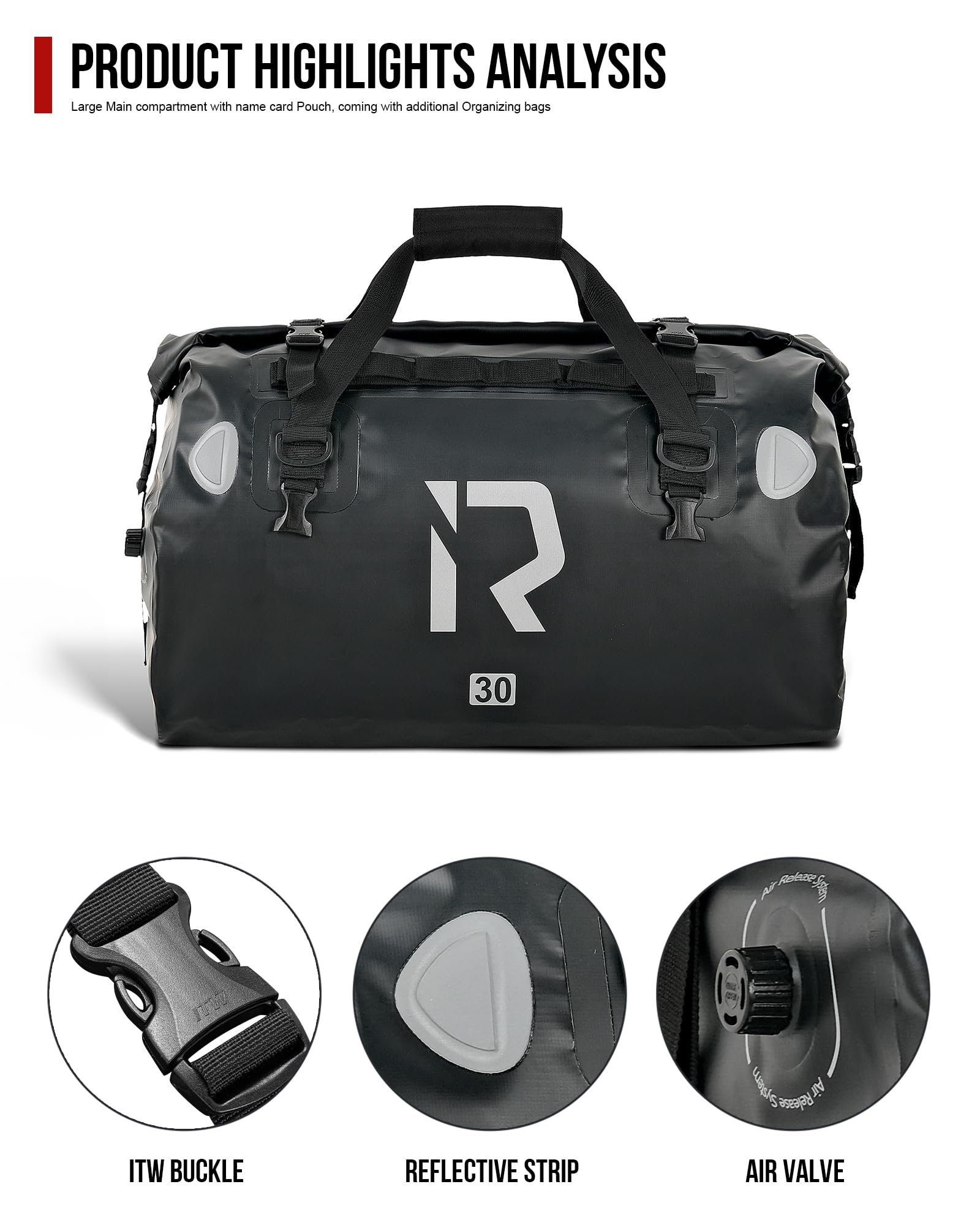 Snapklik.com : IRON JIAS Motorcycle Dry Bag - Waterproof Duffle ...