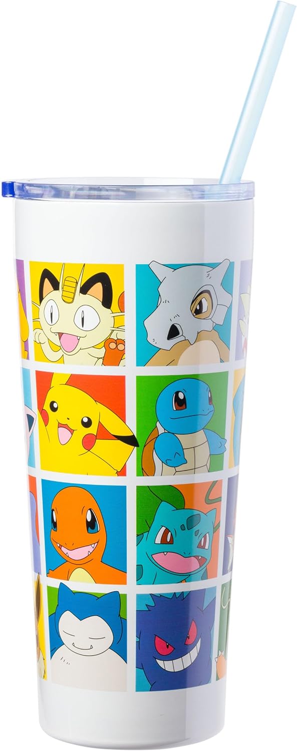 Silver Buffalo Pokemon Character Grid – Vaso de acero inoxidable de ...