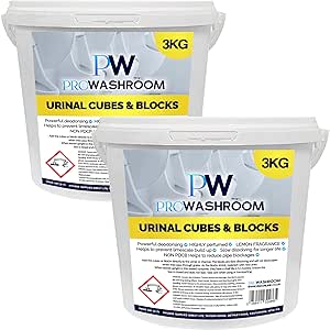 PW PROWASHROOM Urinal Channel Blocks 2 x 3KG - Lemon Fragrance - Non ...
