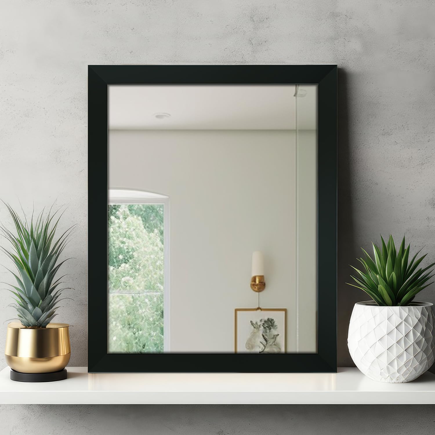 Buy Amazon Basics Wood Exquisite Rectangular Wall Mirror | Versatile ...