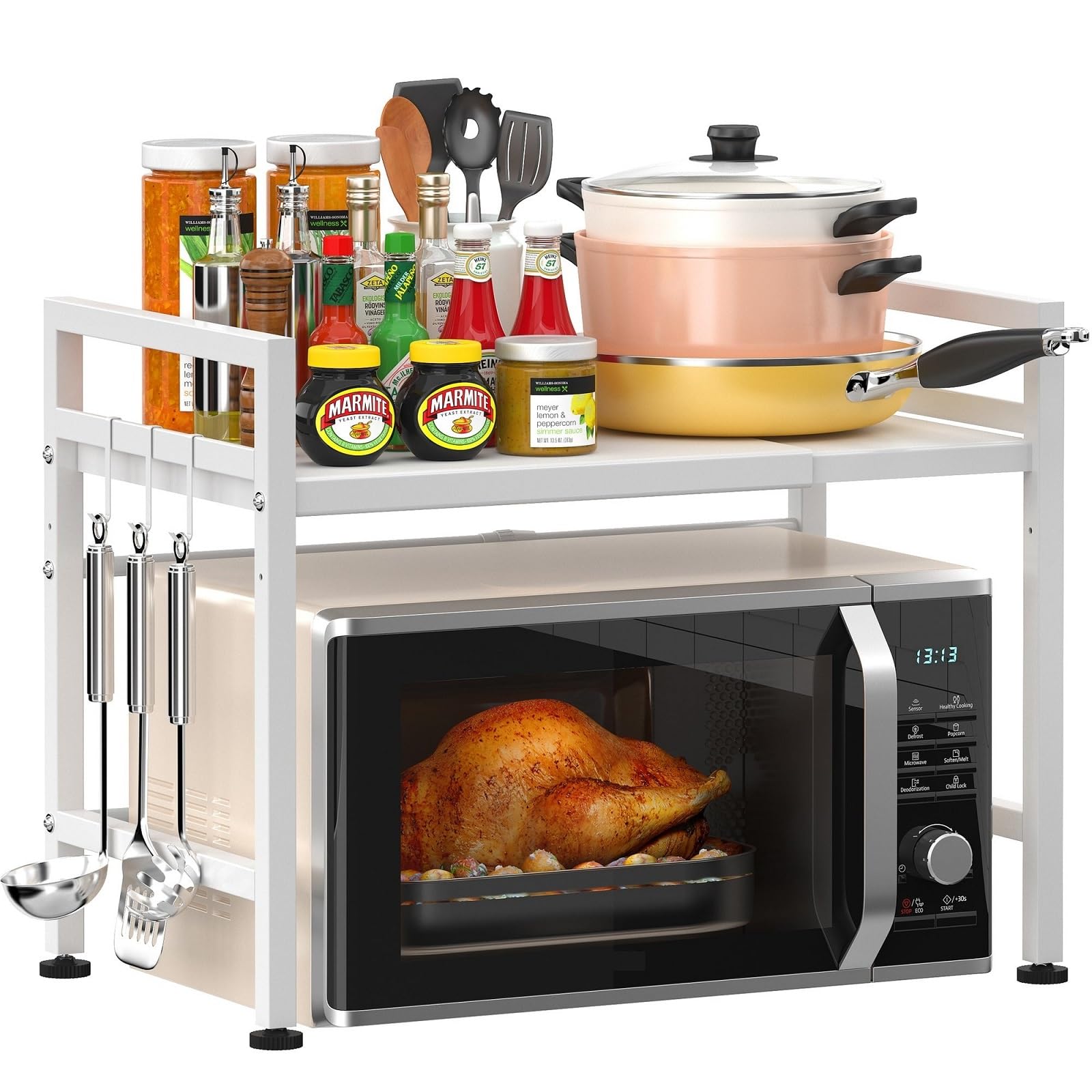 Snapklik.com : Sonhomay Microwave Stand Expandable, Bakers Rack 2-Tier ...