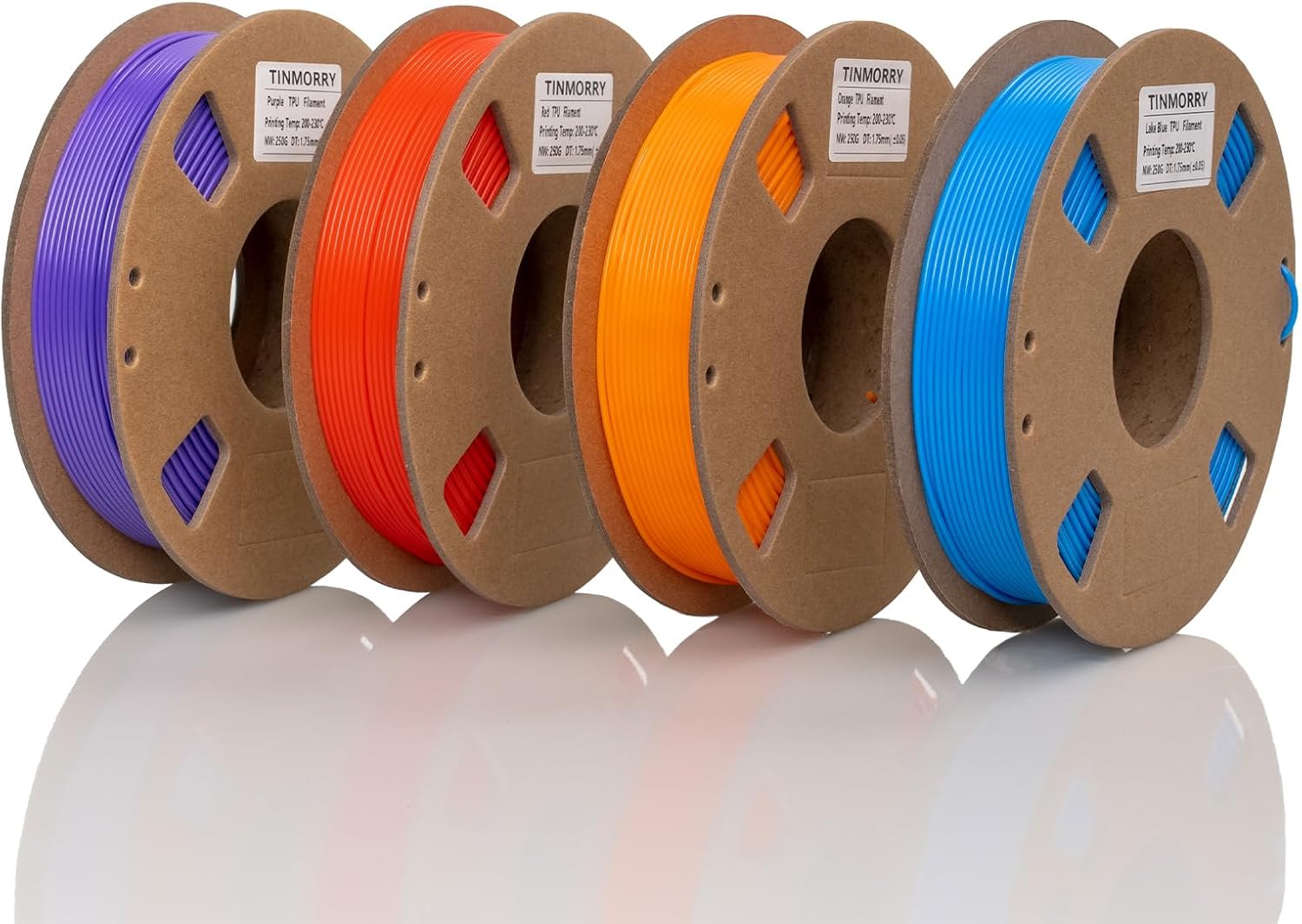 TINMORRY Lot de 4 bobines de filament TPU de 1,75 mm pour imprimante 3D ...