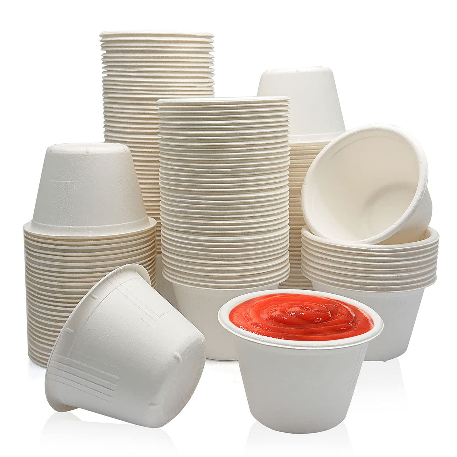 Amazon.com: Goiio 50 Pack 4 OZ Disposable Bagasse Fiber Souffle Cups ...