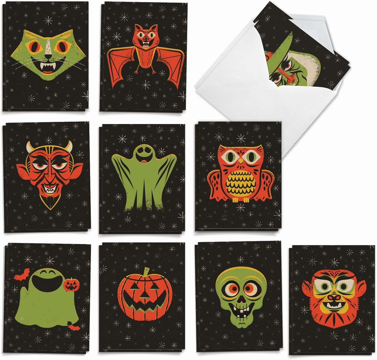 Amazon.com : The Best Card Company - 20 Happy Halloween Note Cards ...