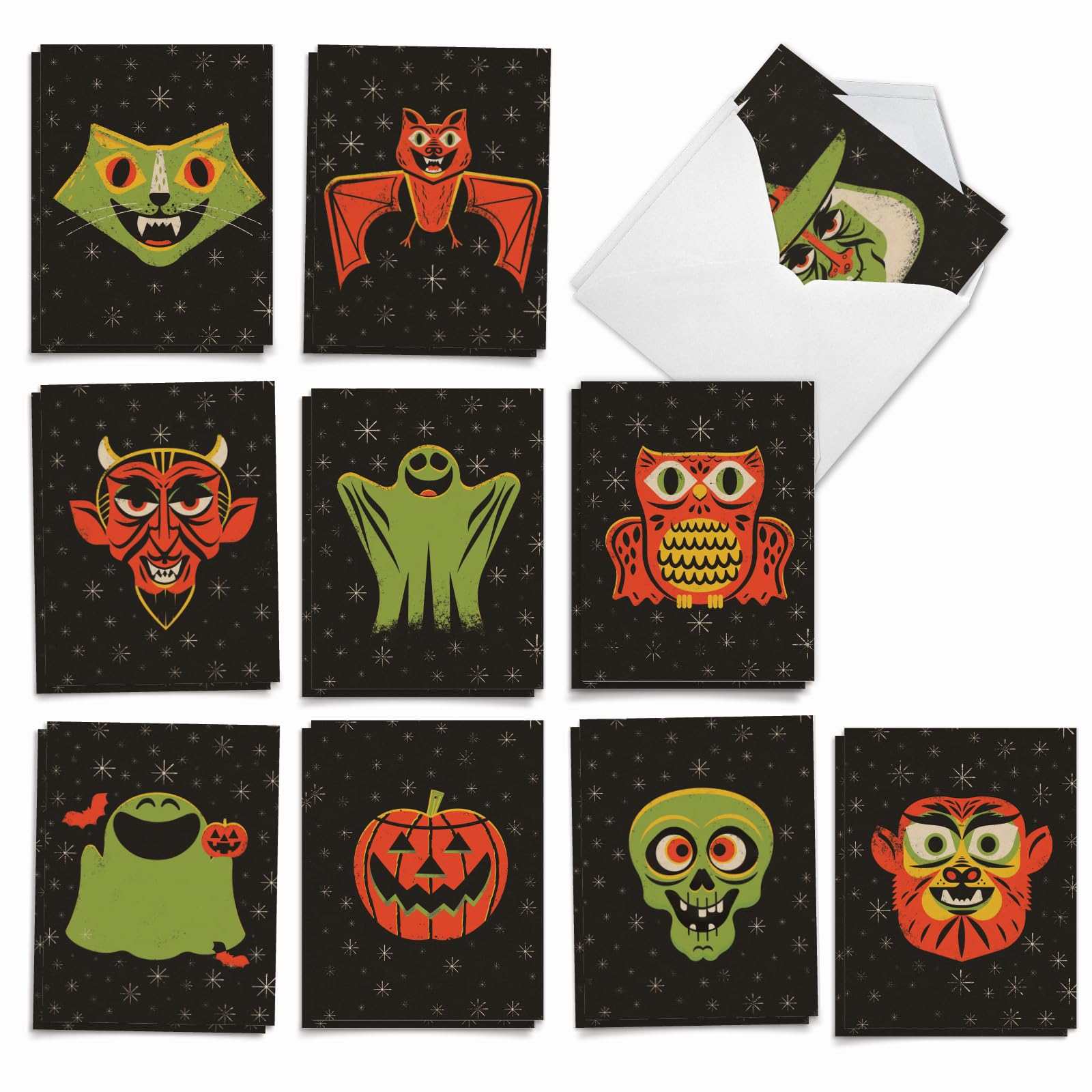 Amazon.com : The Best Card Company - 20 Happy Halloween Note Cards ...