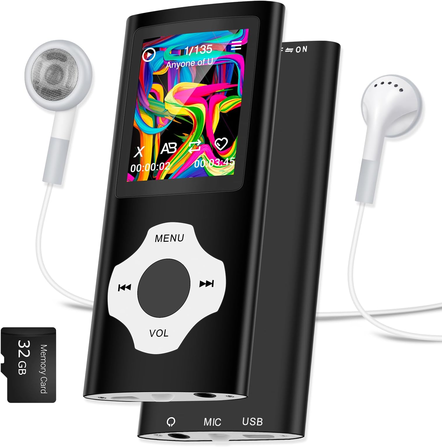Amazon.com: Mp3 Player with Bluetooth 5.3 HiFi Sound, Mp3 Player with ...