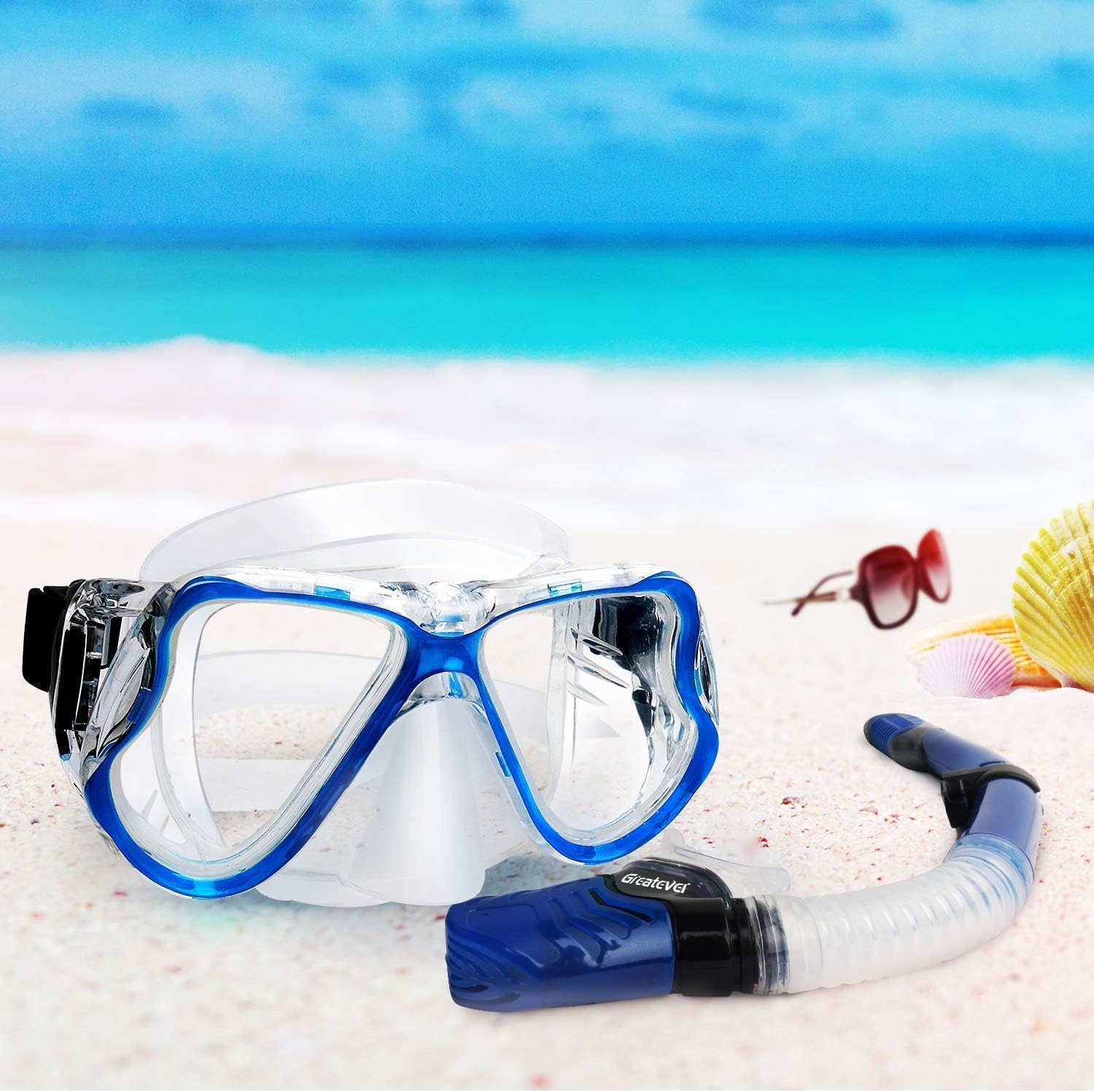 Cockatoo SS01- Snorkel Set for Adults with Mask, Dry Top Snorkel and ...