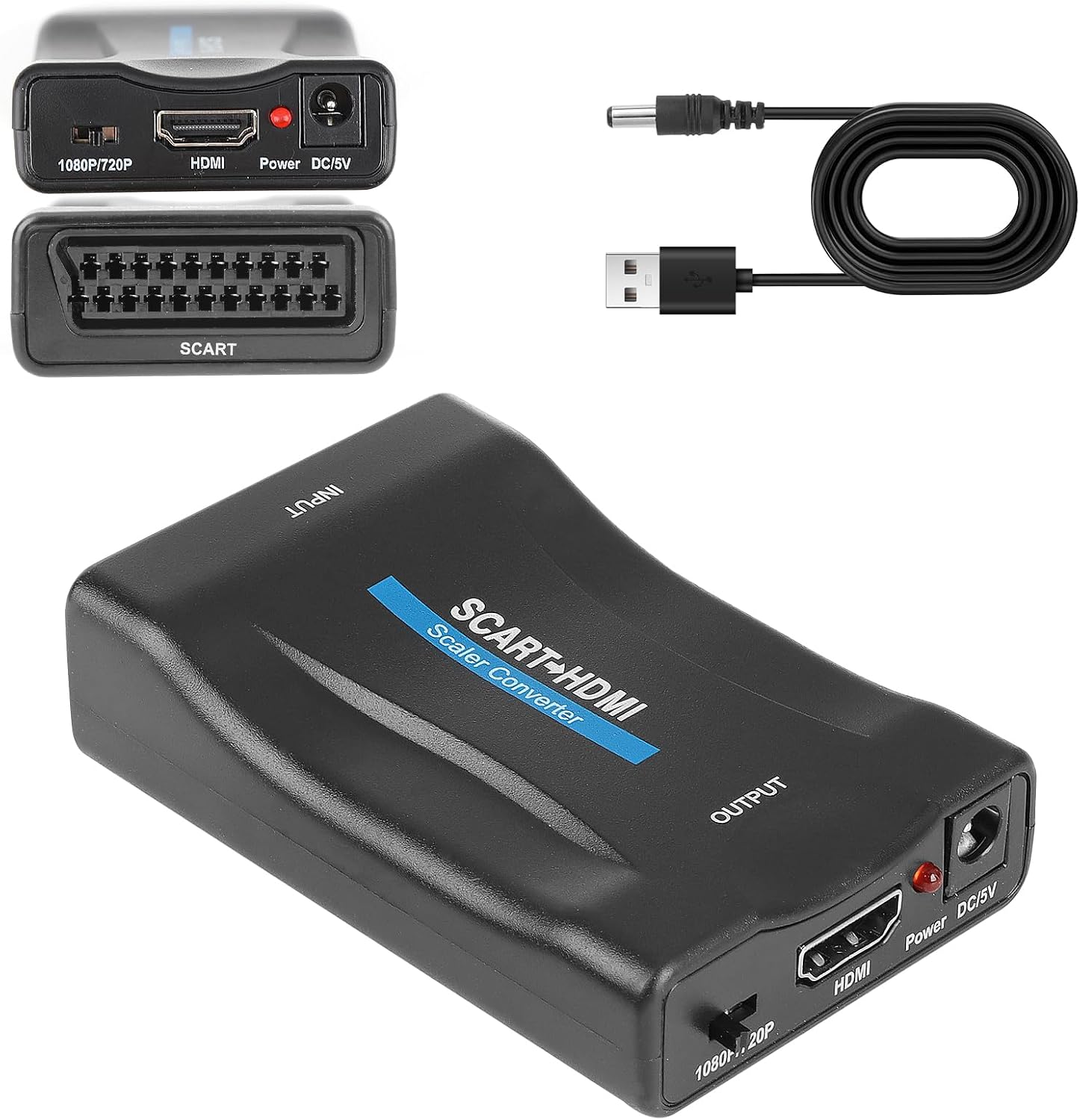 Jesiah SCART to HDMI Converter, SCART to HDMI Adapter 720P/1080P HD ...