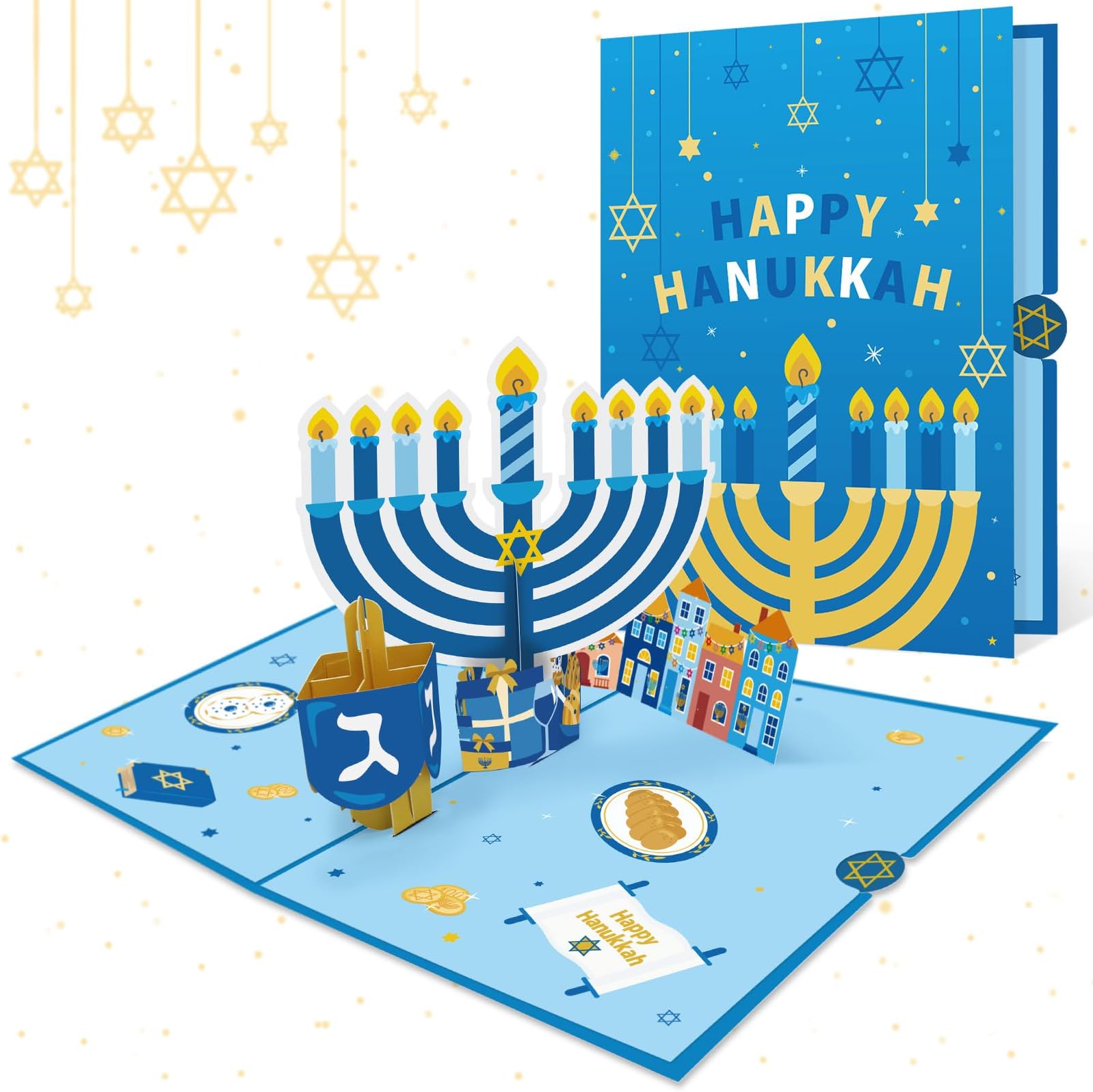 Amazon.com : GREETING ART Pop Up Hanukkah Card,8×6-3d Greeting Card ...