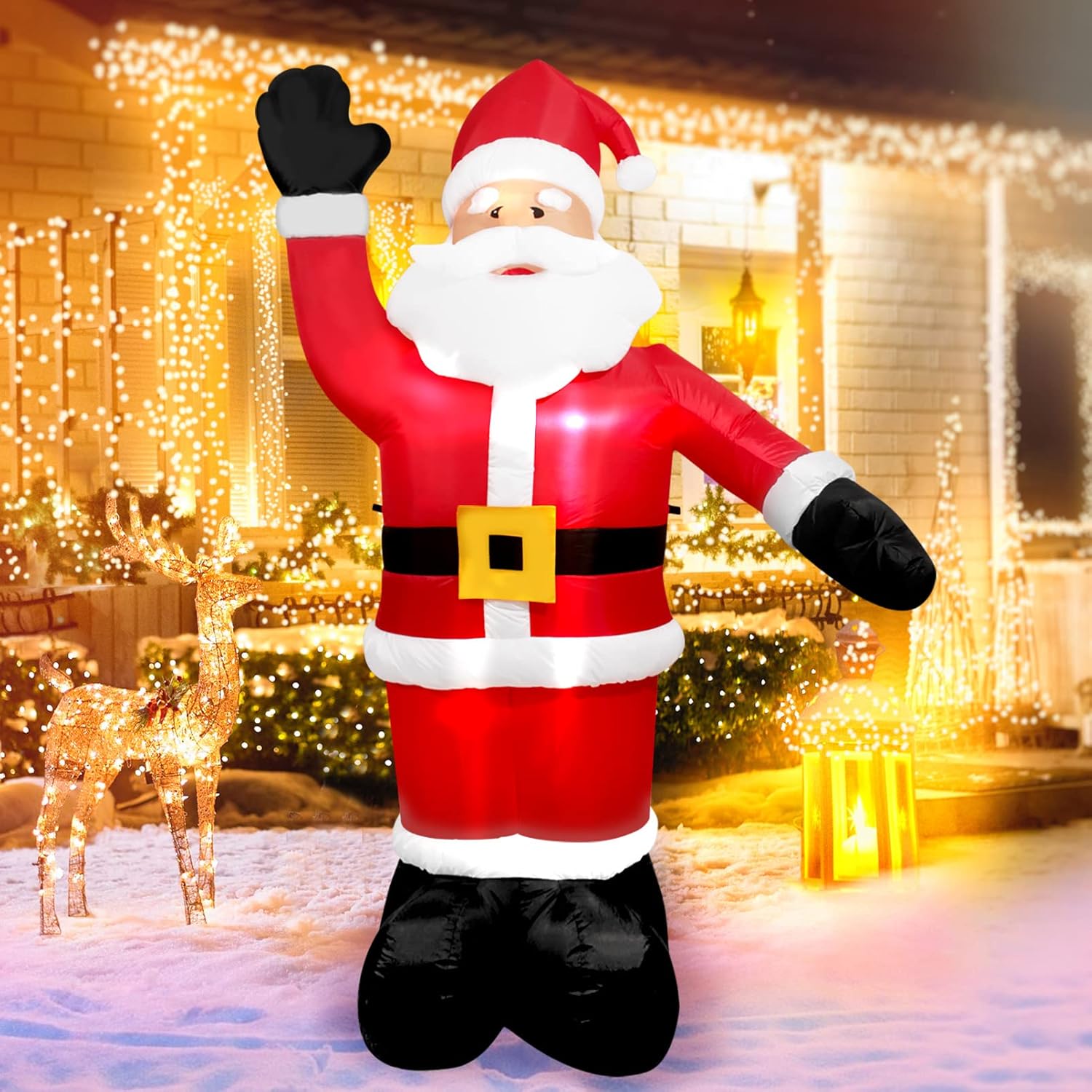 Amazon.com: 8 Ft Santa Claus Inflatable Christmas Yard Decoration ...