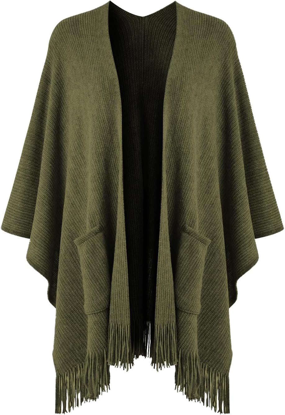 Ferand Shawl Wraps for Women, Cozy Lightweight Poncho Cape with Pockets ...