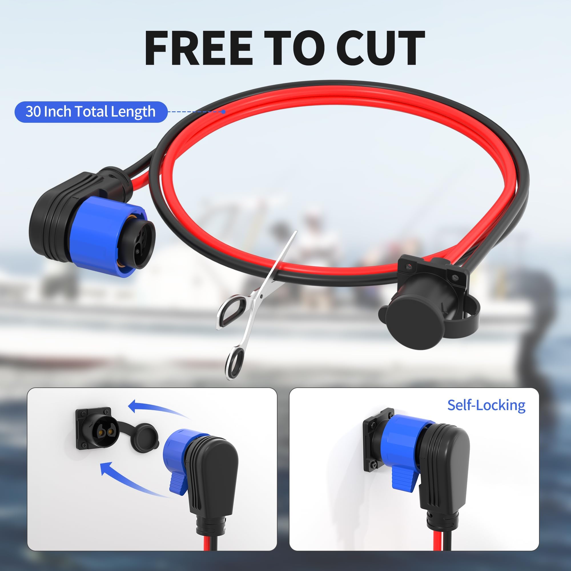 Snapklik.com : Trolling Motor Plug And Receptacle 12/24/36/48V, 2-Wire ...