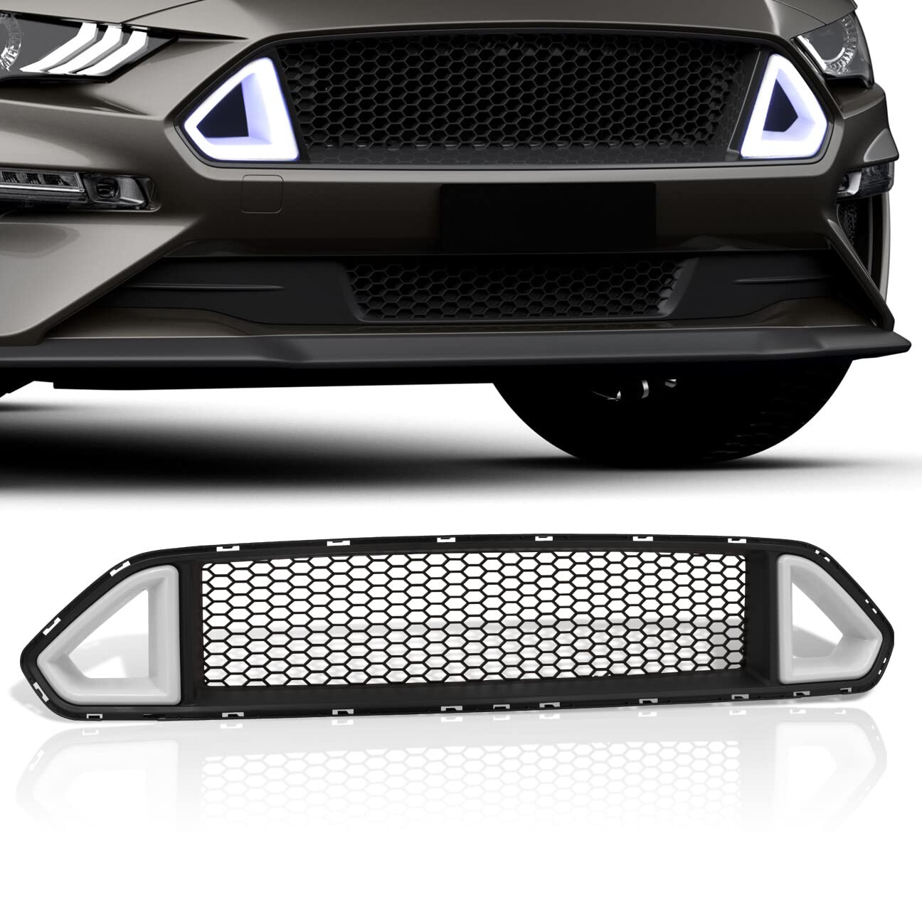 Buy AJP Distributors Front Upper Hood Bumper Honeycomb Mesh Grille w ...