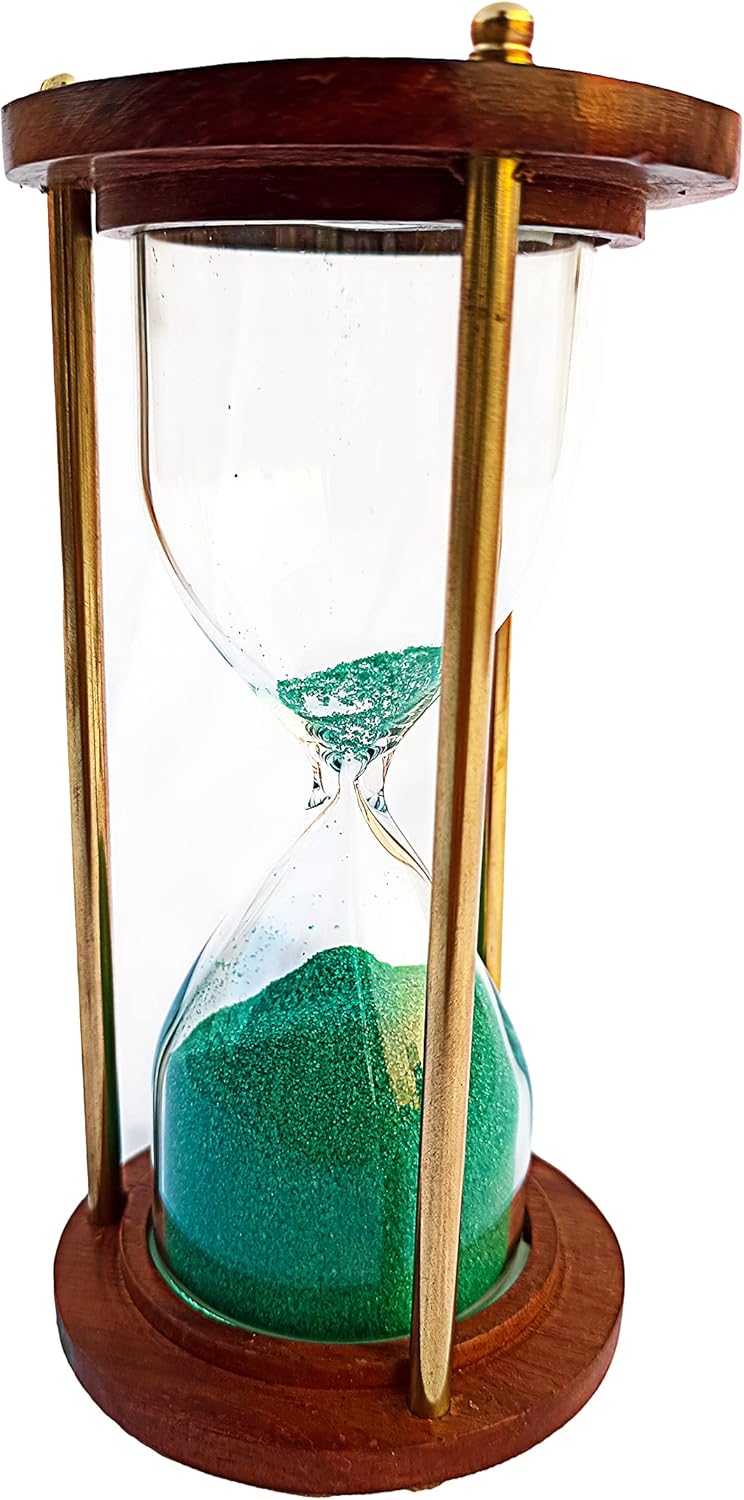 Amazon.com: Antique Nautical 5 Min Sand Timer Handmade Golden Finish ...