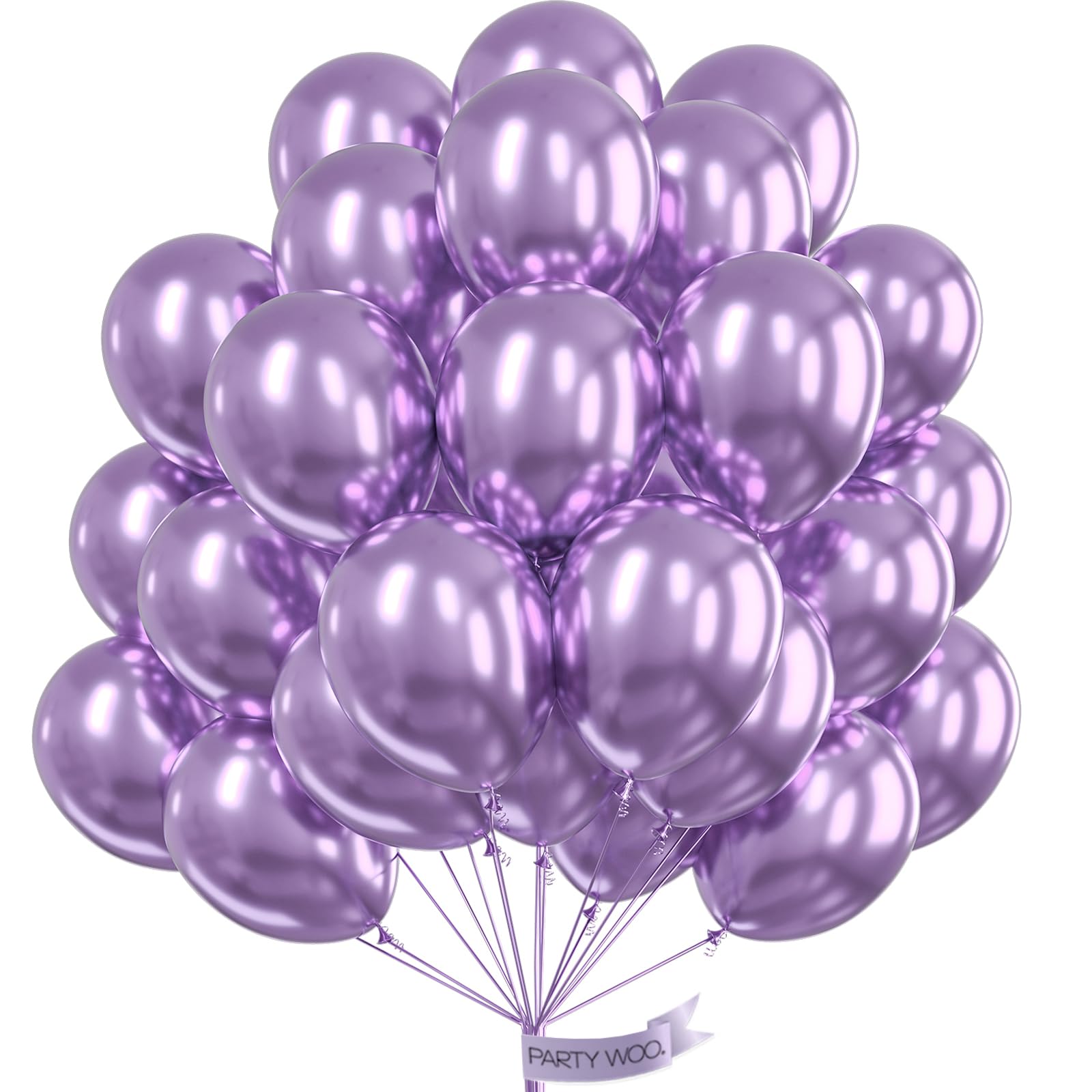 Amazon.com: PartyWoo Metallic Light Purple Balloons, 50 pcs 12 Inch ...