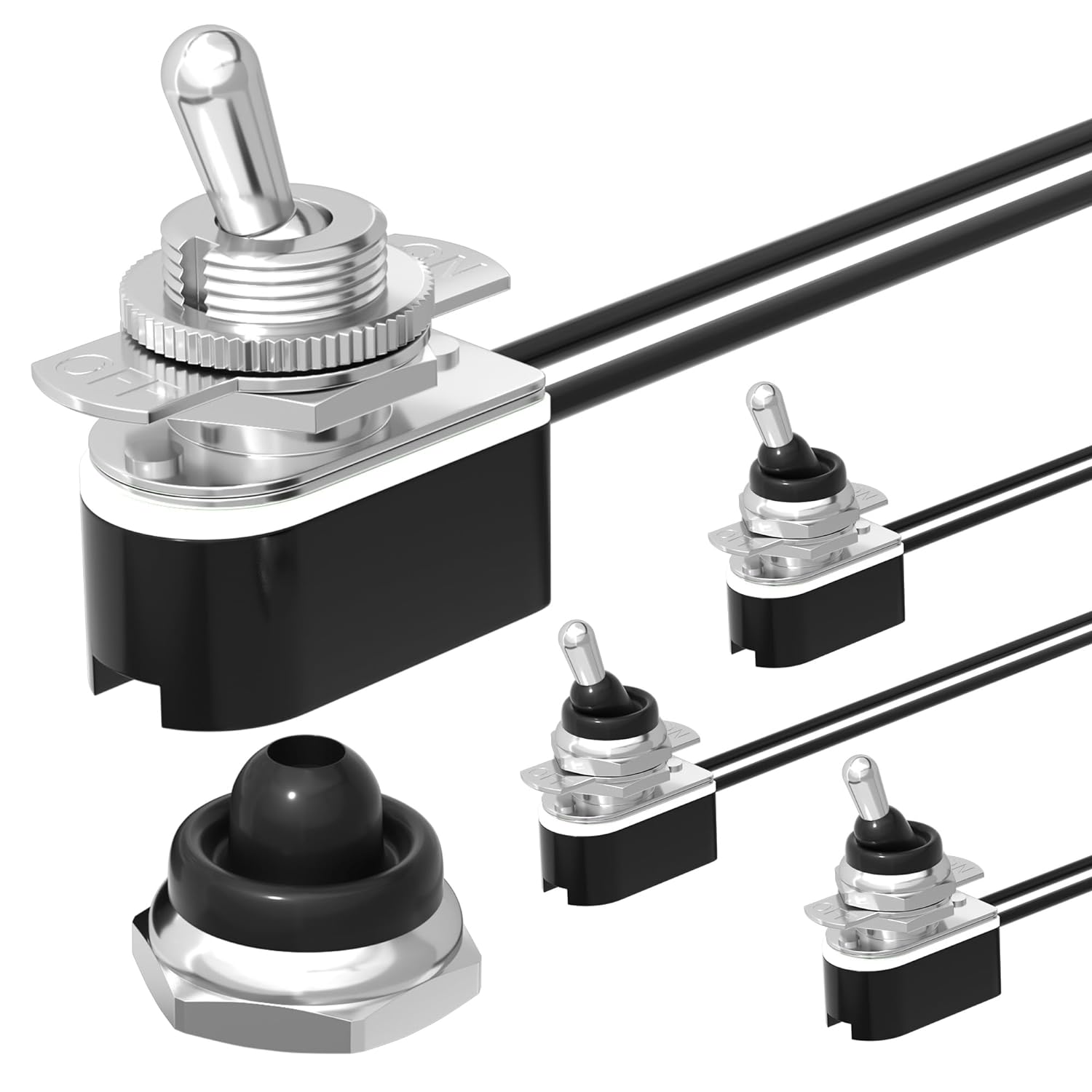 Amazon.com: RVBOATPAT 4PCS Waterproof Toggle Switch 12V, SPST 2 Pin On ...