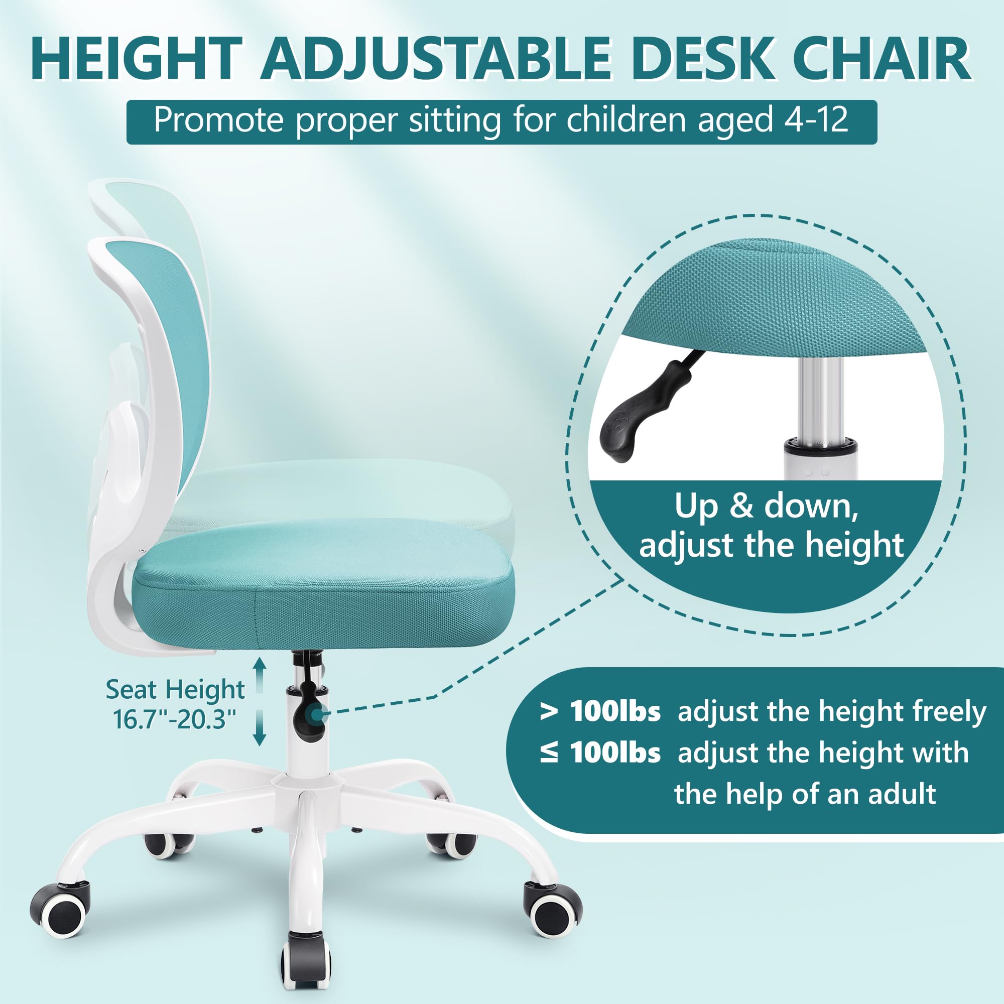 Primy Kids Desk Chair, Ergonomic Children Study Computer Chair ...