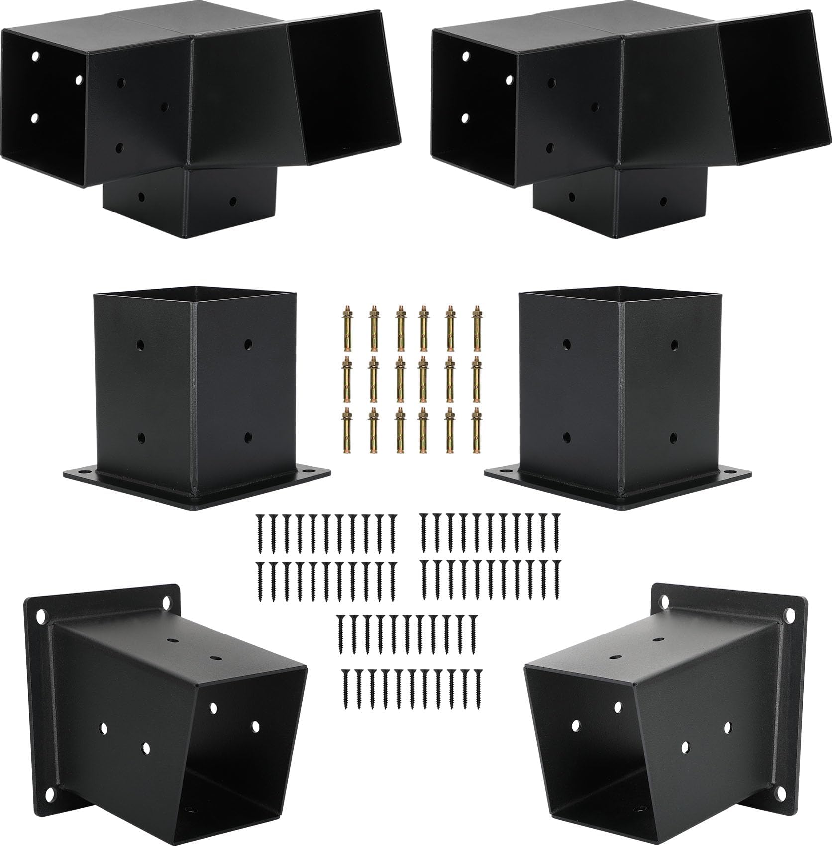 Amazon.com: TOPTGO 6 PCS Pergola Brackets Kit,15° 3-Way Slanted Roof ...