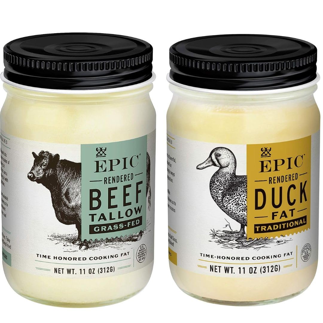 Amazon.com : EPIC Rendered Duck Fat & Beef Tallow Variety Pack, Keto ...