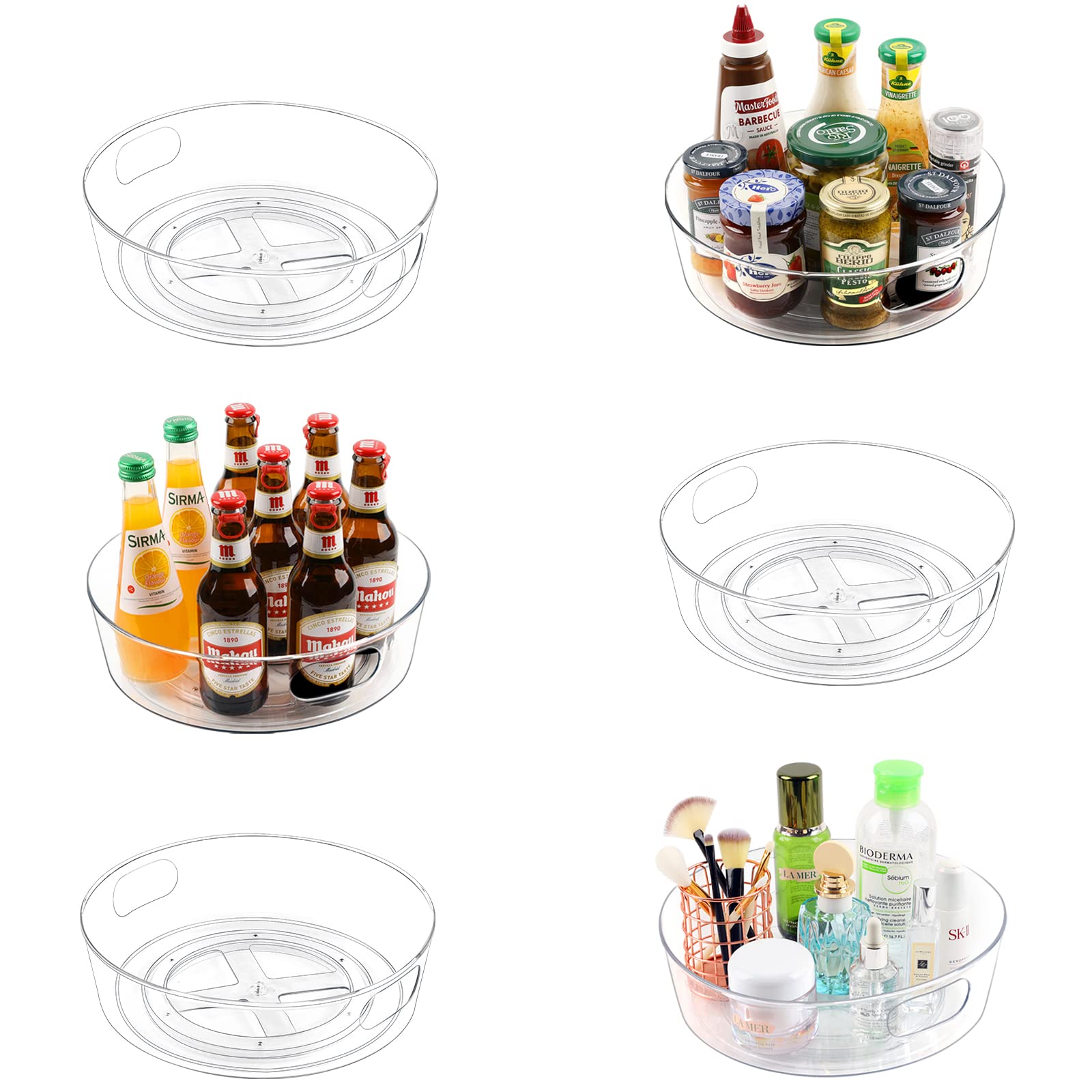Amazon.com - 6 Pack Lazy Susan Organizer for Cabinet, Upgraded 11.5 ...