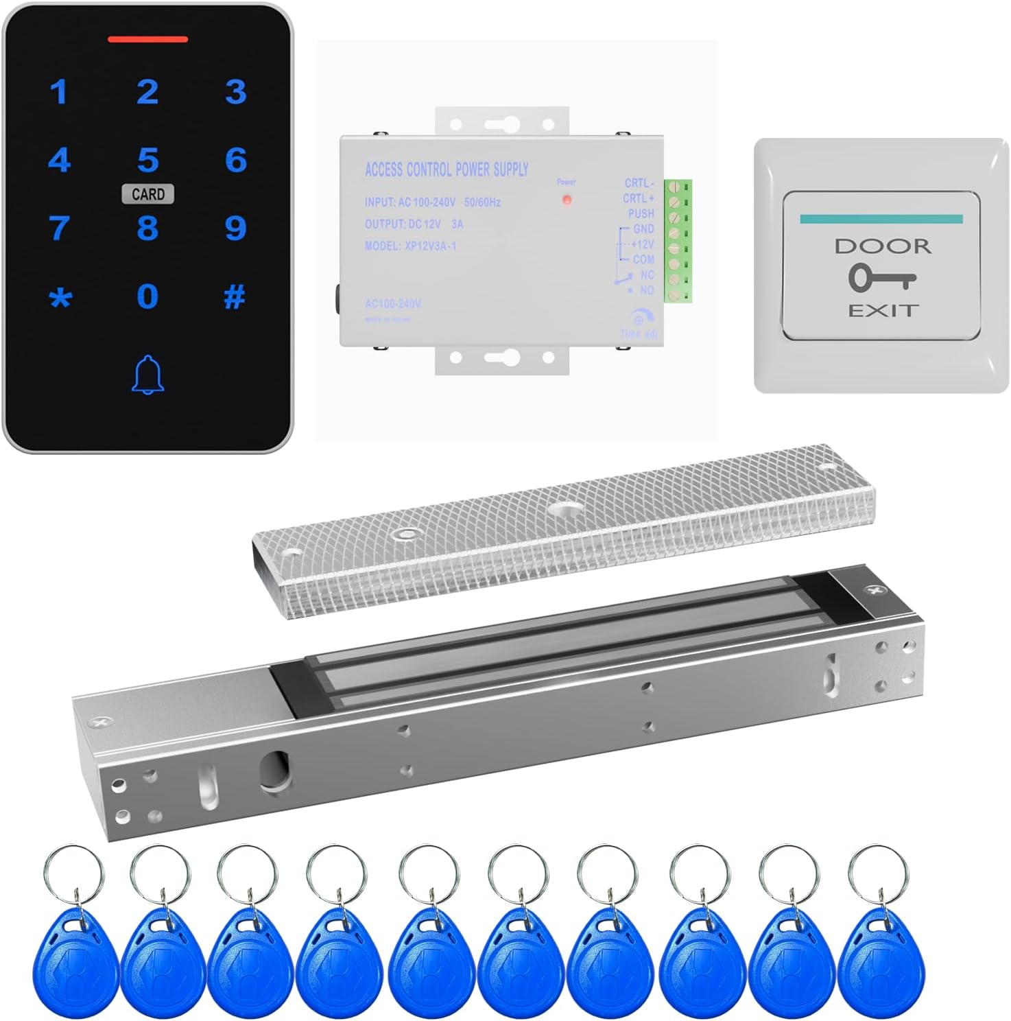 Amazon.com: Access Control System Kit, 600LBs/280KG Magnetic Lock ...