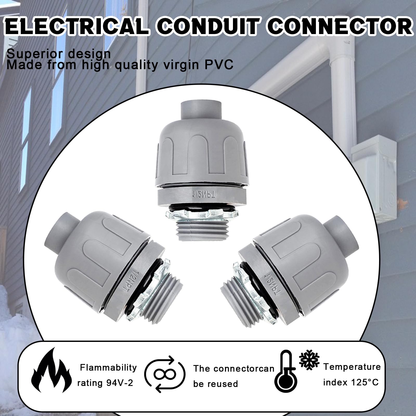 Snapklik.com : Wocloer 3/4 Inch Liquid Tight Connector PVC Flexible ...