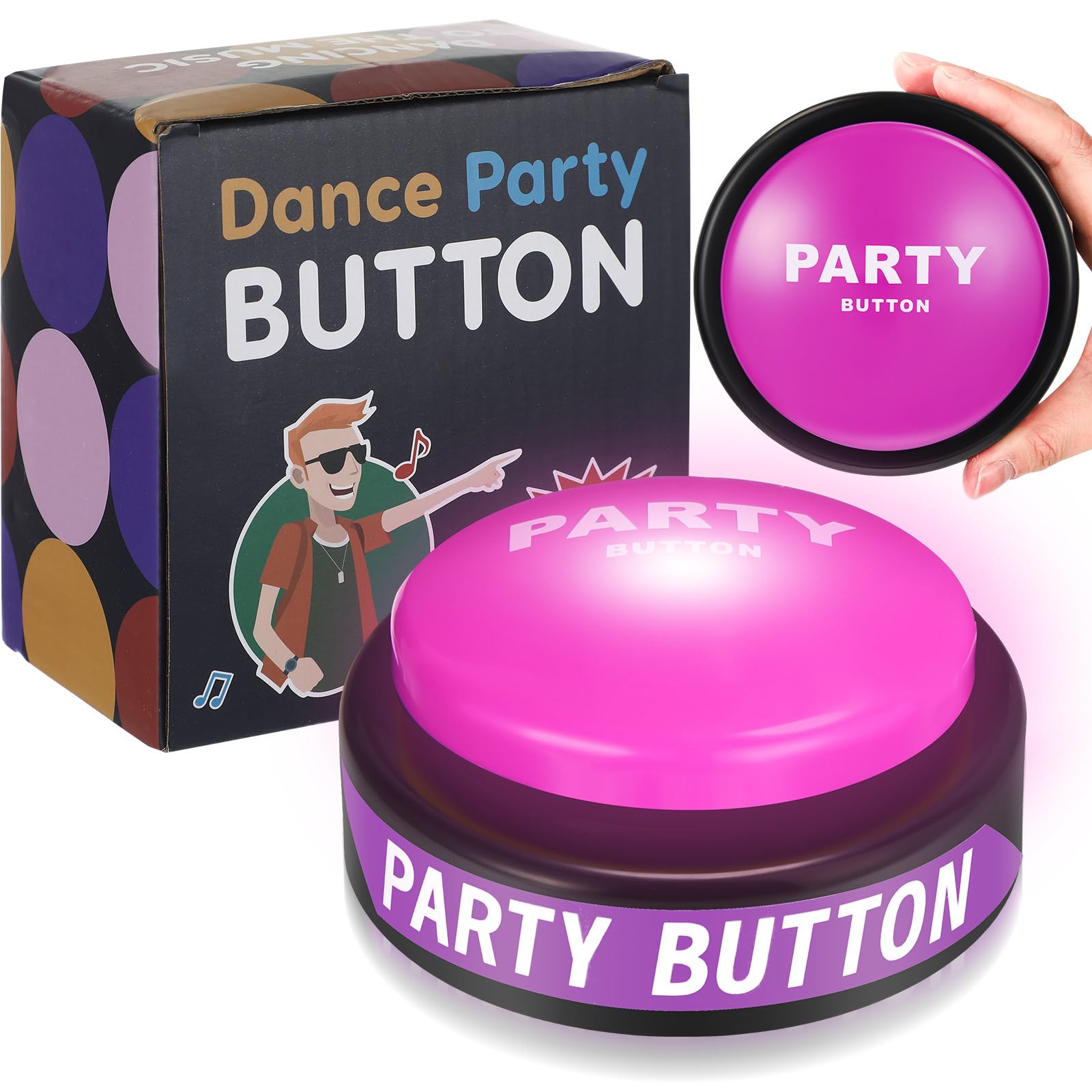 Amazon.com: Silipull 2 Pcs Party Dance Button 30s Dance Party Music ...