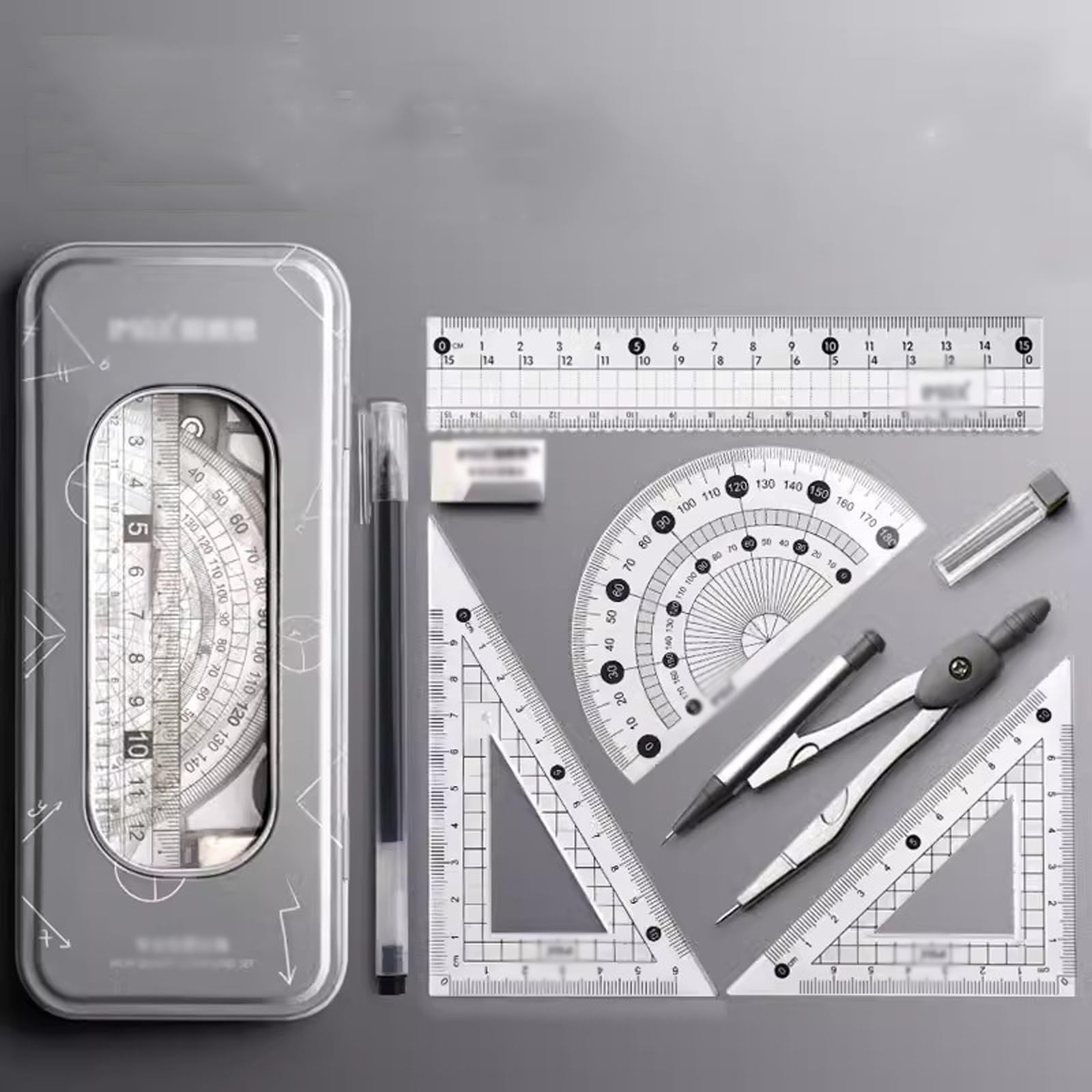 Amazon.com: Drafting Tools Math Geometry Kit Set, 8 Pieces, with ...