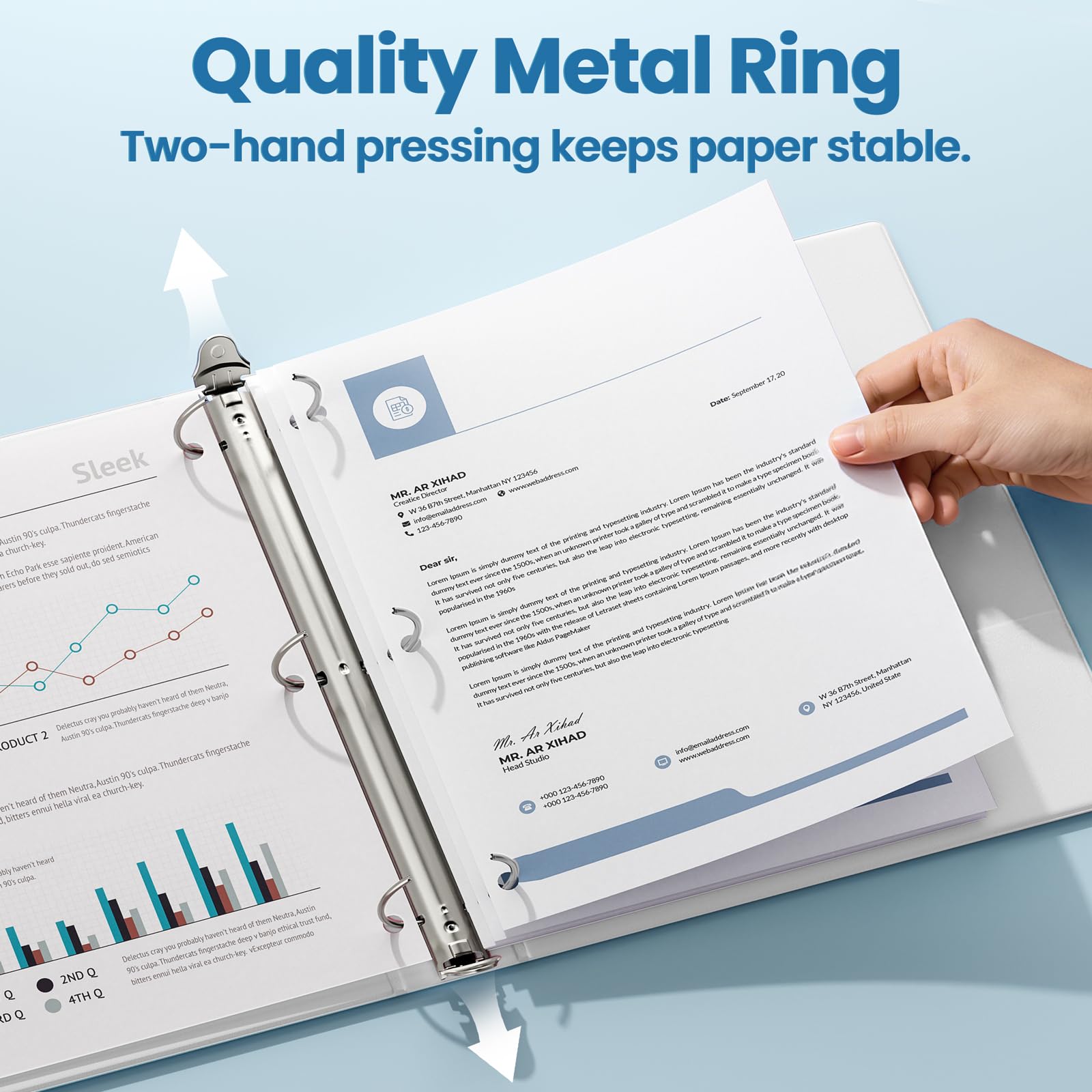 Snapklik.com : SUNEE 1/2 Inch Binders 3 Ring 6 Pack, Three Ring Binders ...