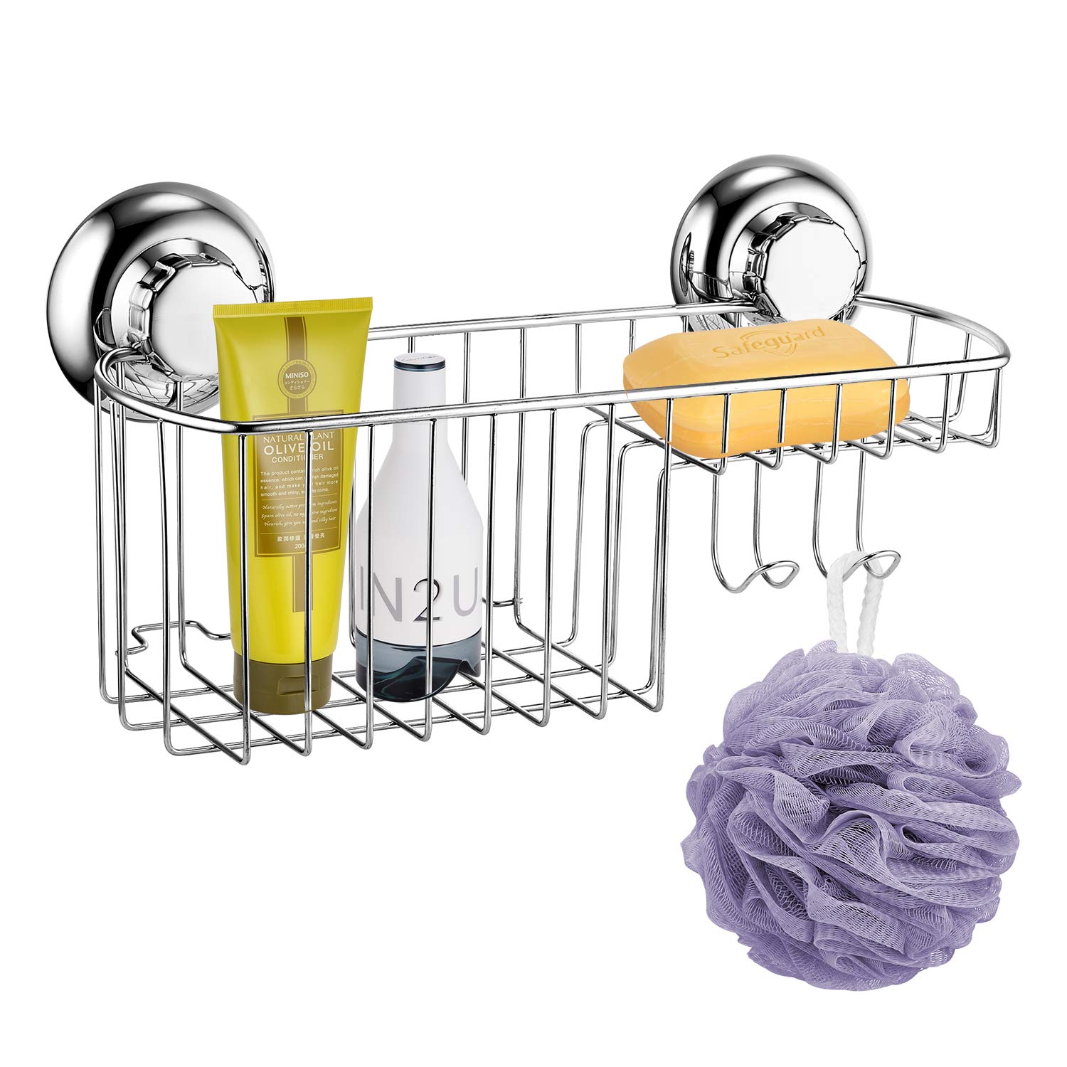 MaxHold No-Drilling/Suction Cup Multi-functional Combo Basket - Vaccum ...