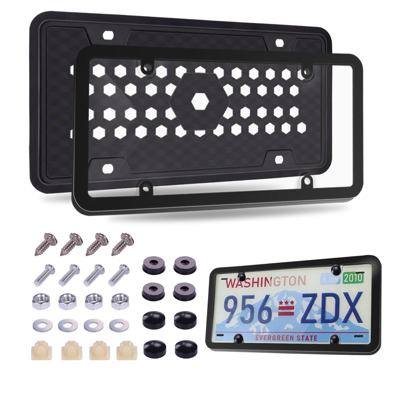 Clear License Plate Protector, Novelty Plate Cover with Silicone ...