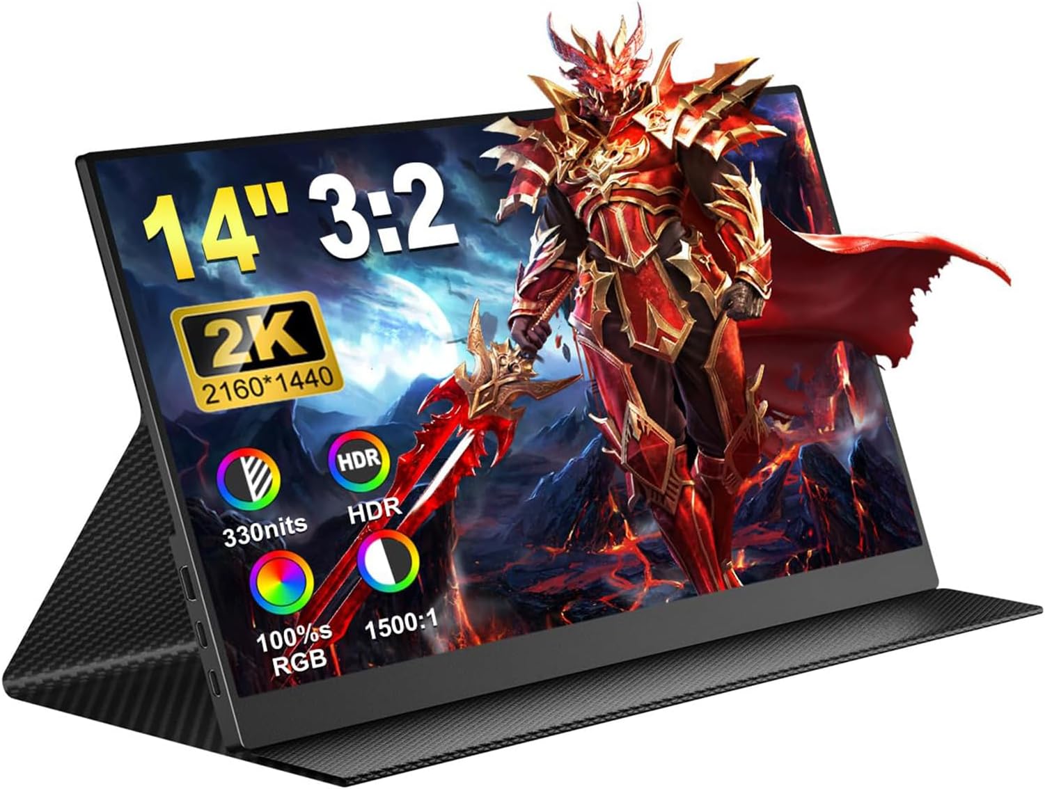 CNBANAN 2K Portable Monitor, 14" Portable Screen IPS 2160x1440 QHD USB ...