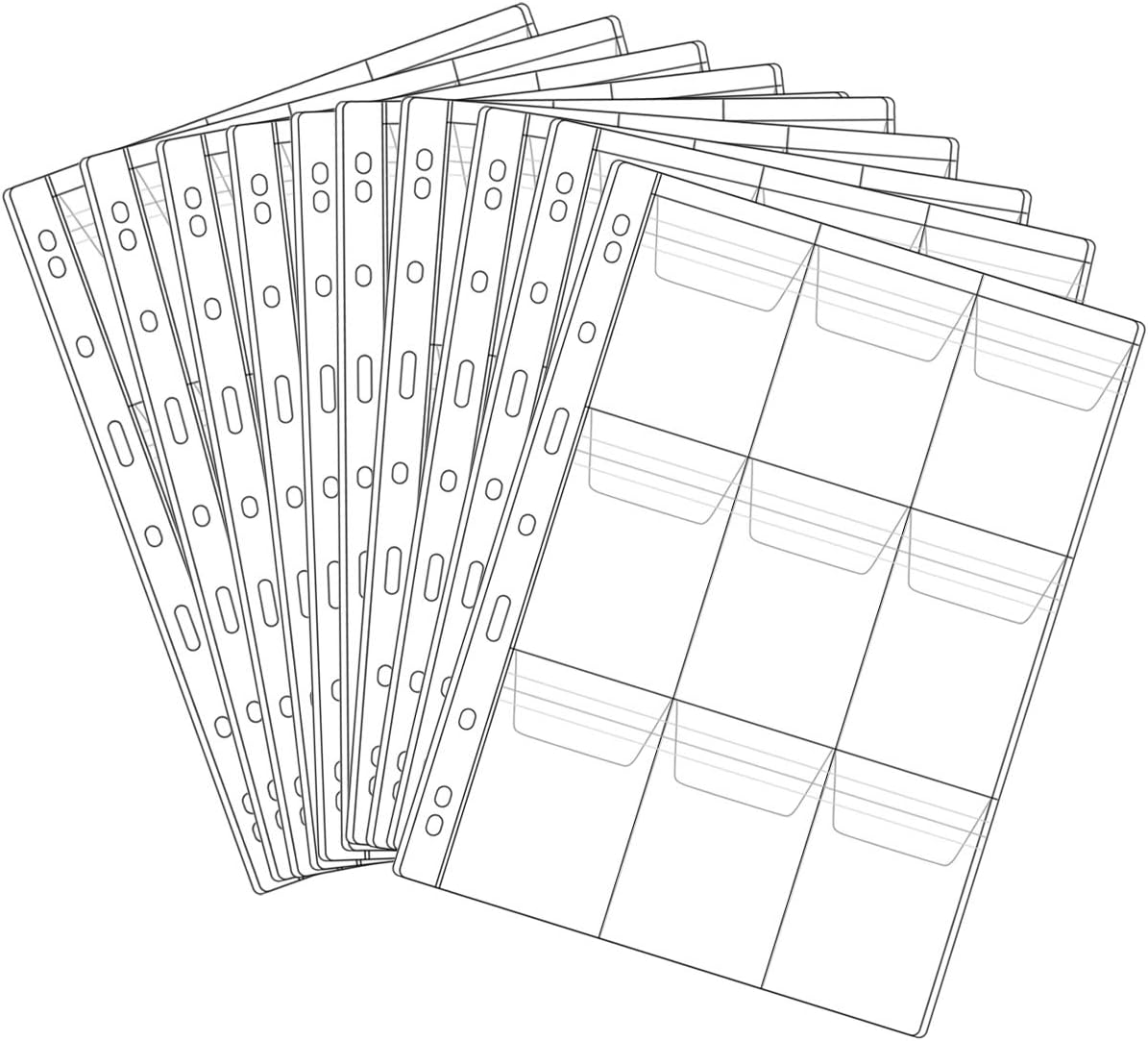 Amazon.com : Coin Pocket Pages - Standard 9-Hole Coin Pocket Inserts ...