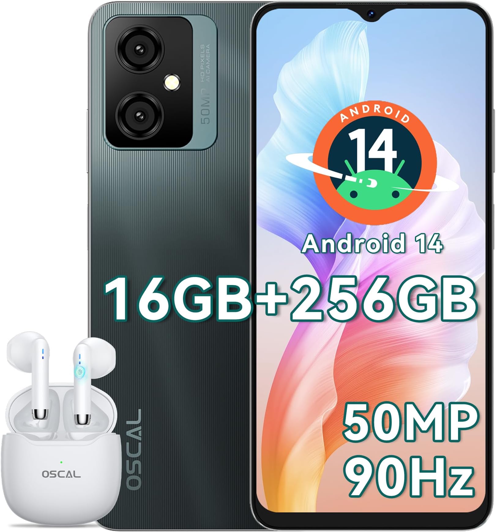 OSCAL TIGER 10 Android 14 Phone, Mobile Phones 256GB ROM/TF 1TB+16GB ...