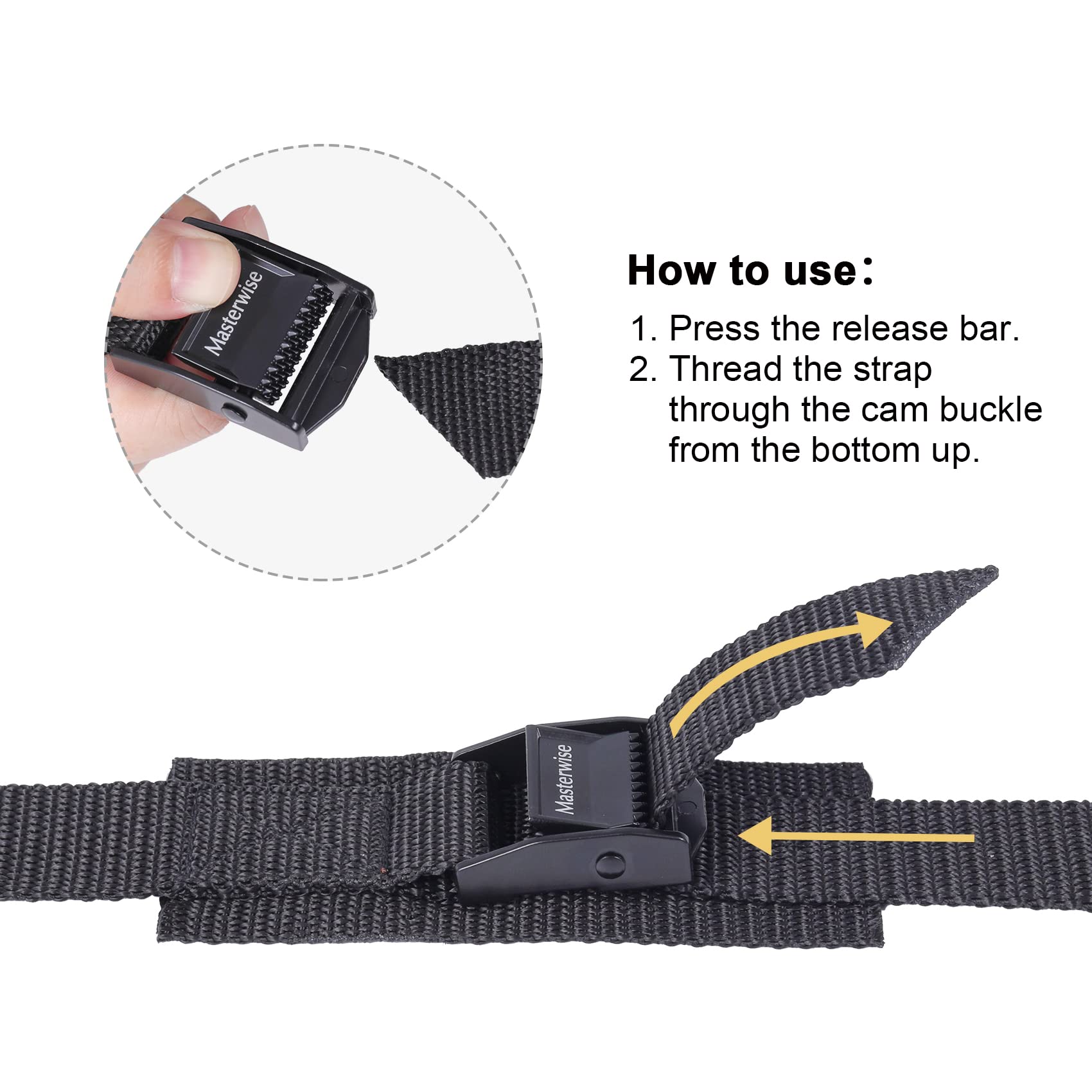 Straps With Buckles MAGARROW Lashing Straps With Cam Buckle Black ...