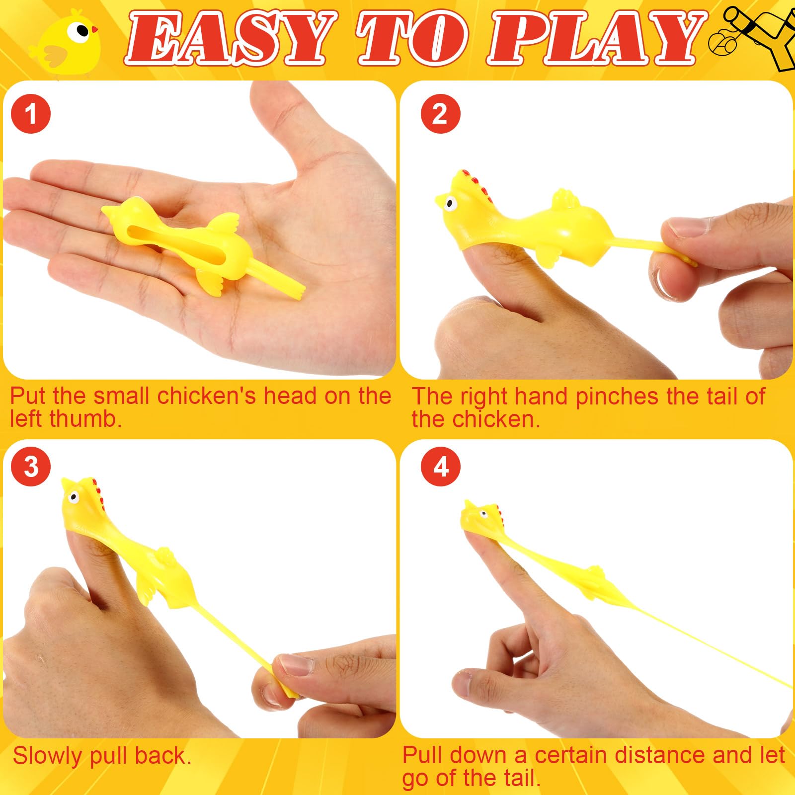 Snapklik.com : Poen 400 Pcs Slingshot Chicken Catapult Toy Flying ...