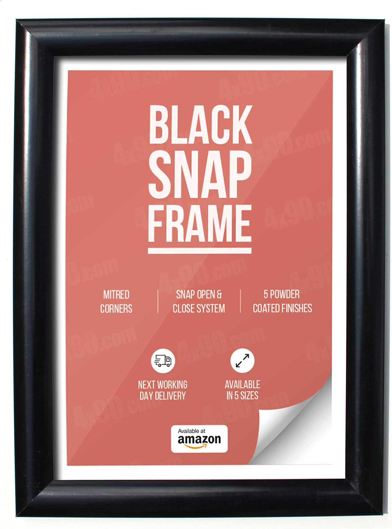 Snap Frame A4 Black Pack of 5 : Amazon.co.uk: Home & Kitchen