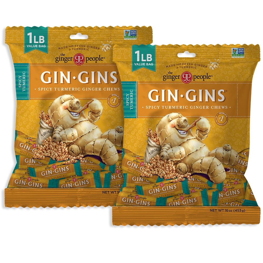 Amazon.com : GIN GINS Spicy Turmeric Ginger Chews – Natural Fresh ...