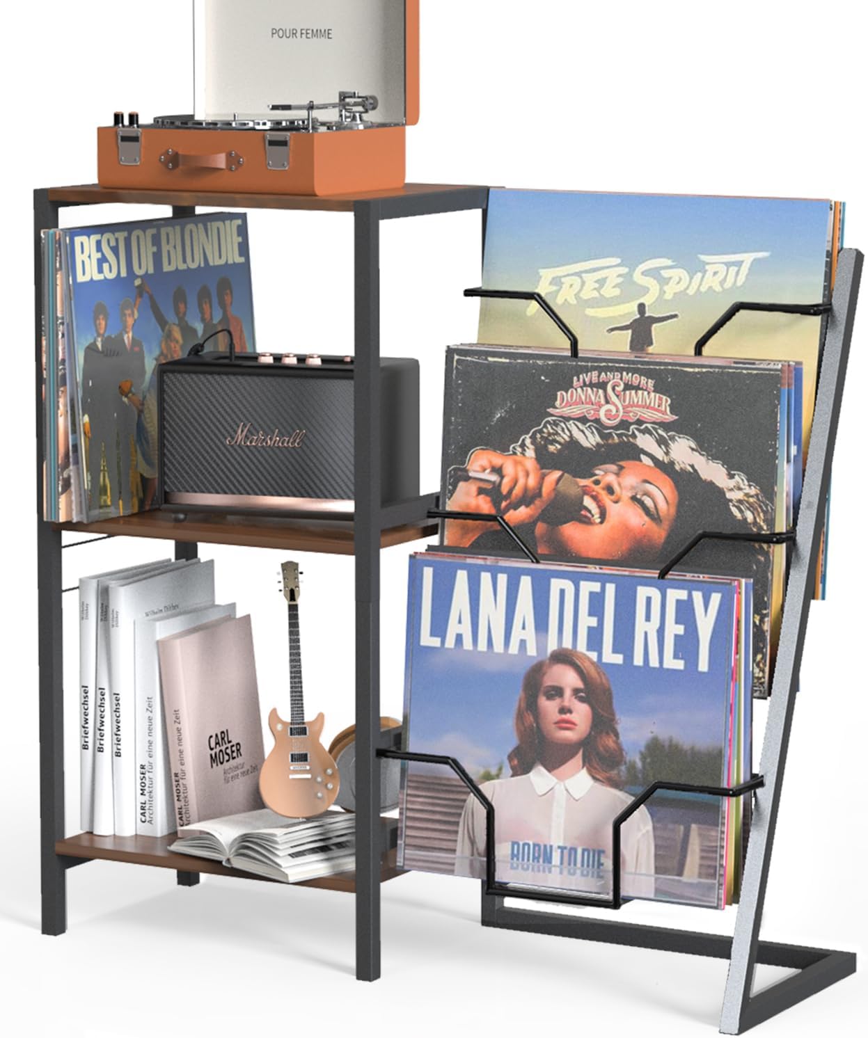 Amazon.com: Record Player Stand with Vinyl Storage Record Player Table ...