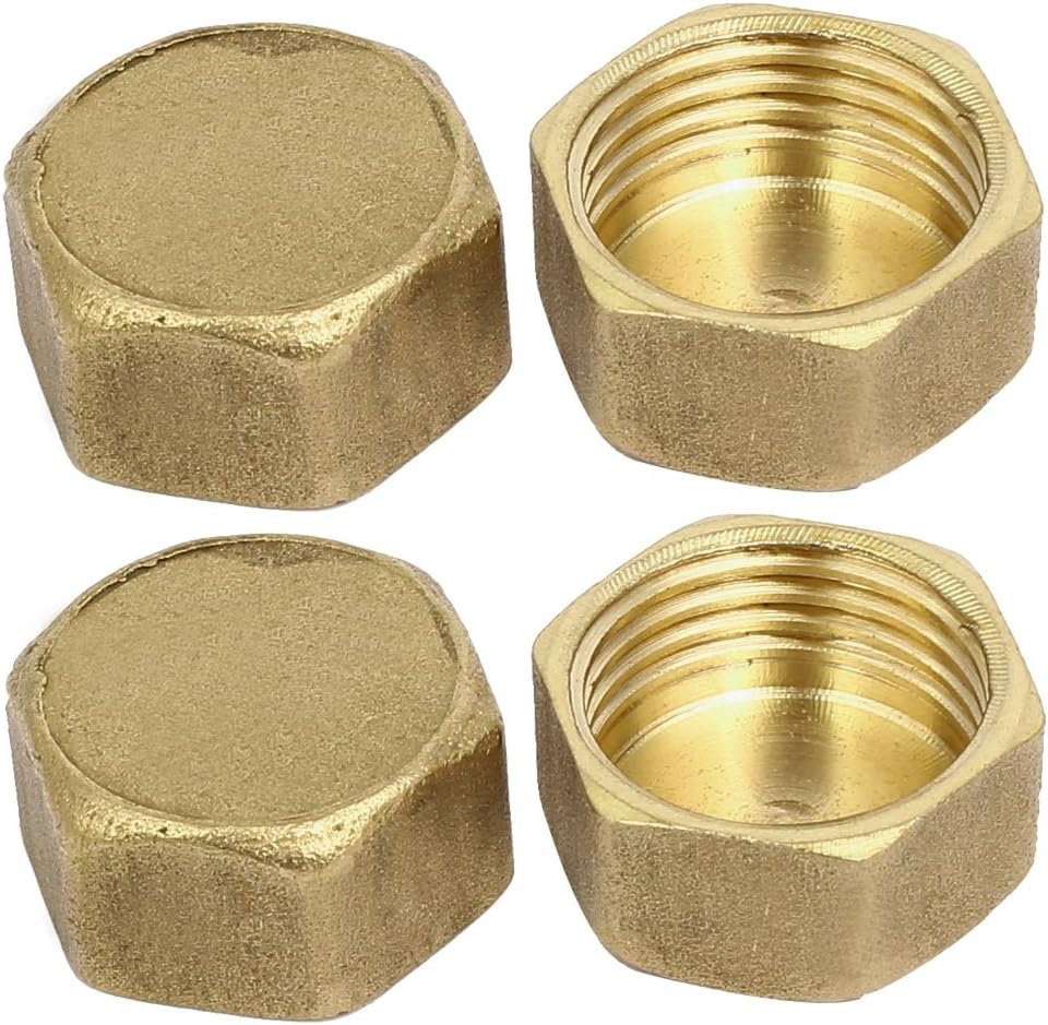Amazon.com: uxcell 1/2BSP Female Thread Brass Hex Head Pipe Caps Cover ...