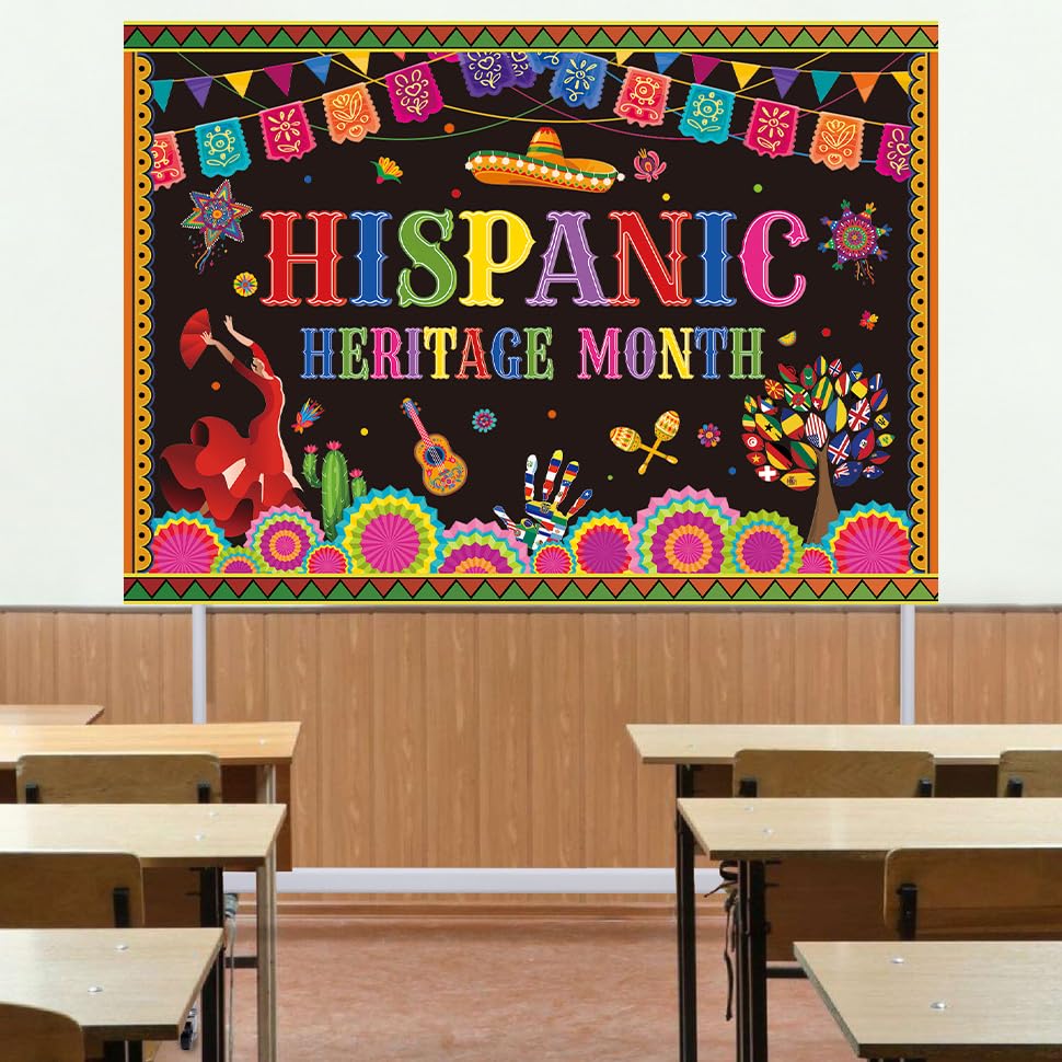 Snapklik.com : Hispanic Heritage Month Decorations Backdrop 8x6FT Latin ...