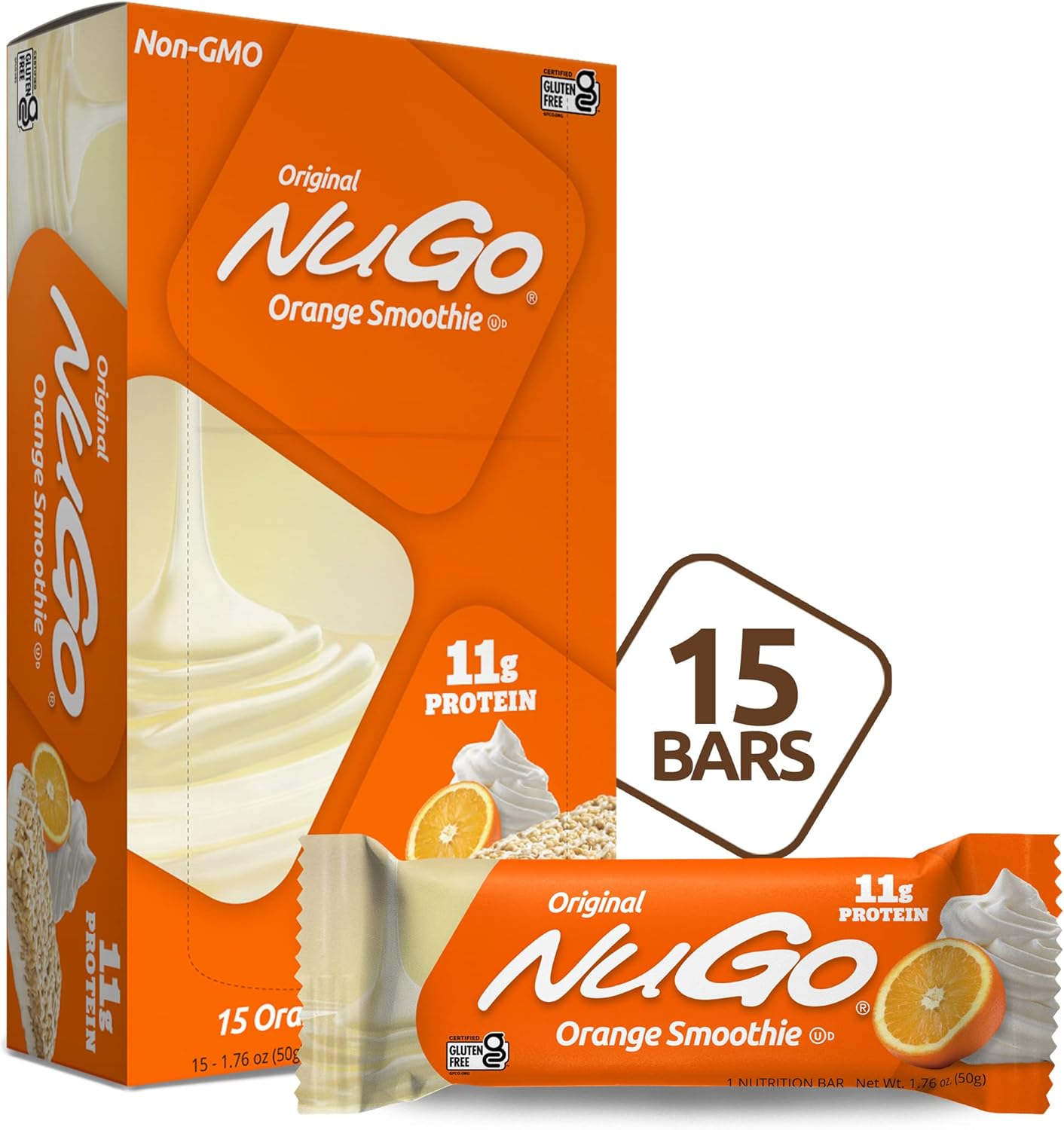 Amazon.com: NuGo Protein Bar, Orange Smoothie, 11g Protein, 170 ...